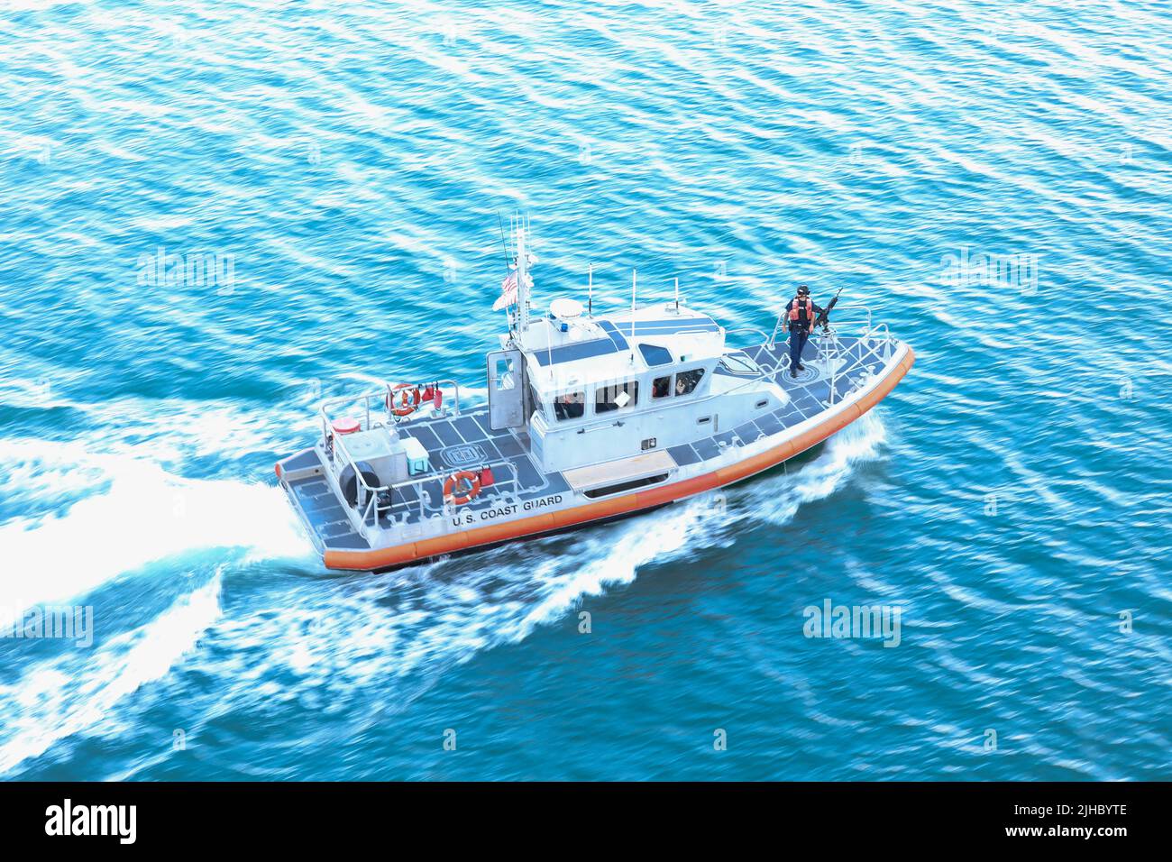 US Coast Guard boat providing security, , Florida, USA Stock Photo - Alamy