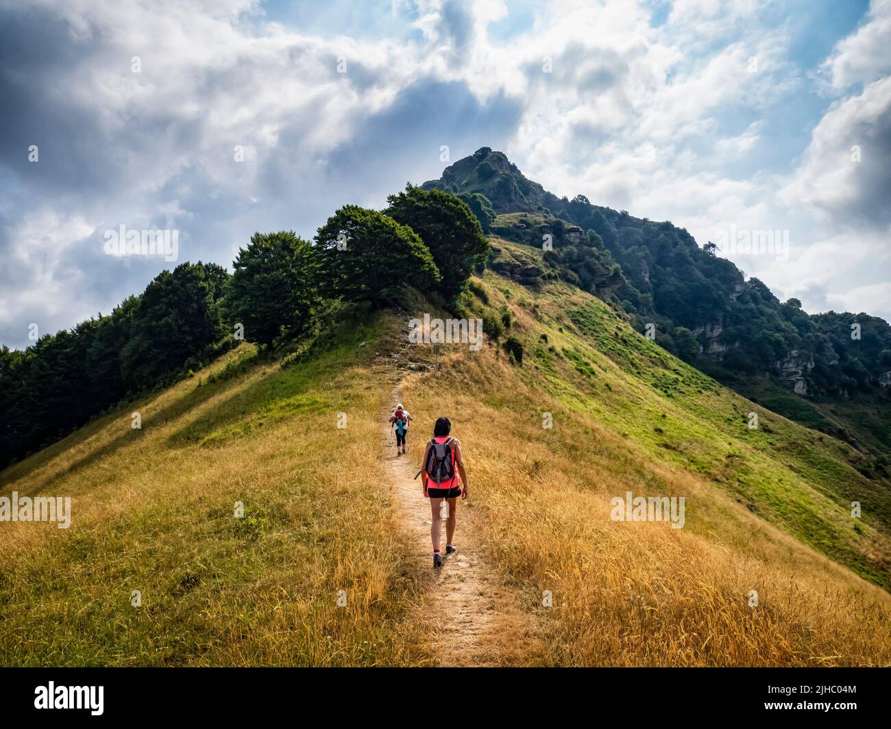 Trekking scene in the Italian alps of Lake Como Stock Photo - Alamy