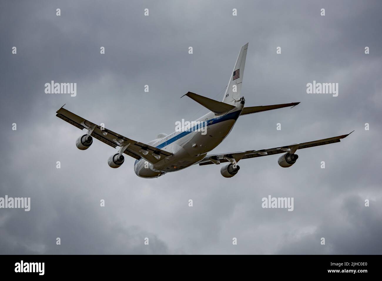 USAF Boeing E-4B Nightwatch aircraft arriving at RAF Fairford on the ...