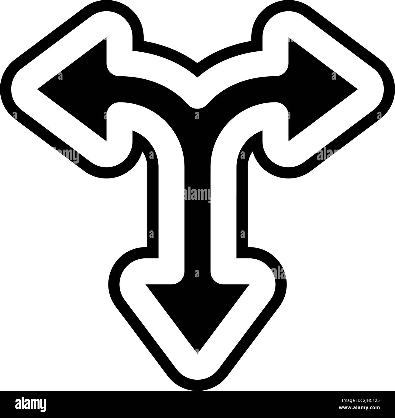 T junction road sign Stock Vector Images - Alamy