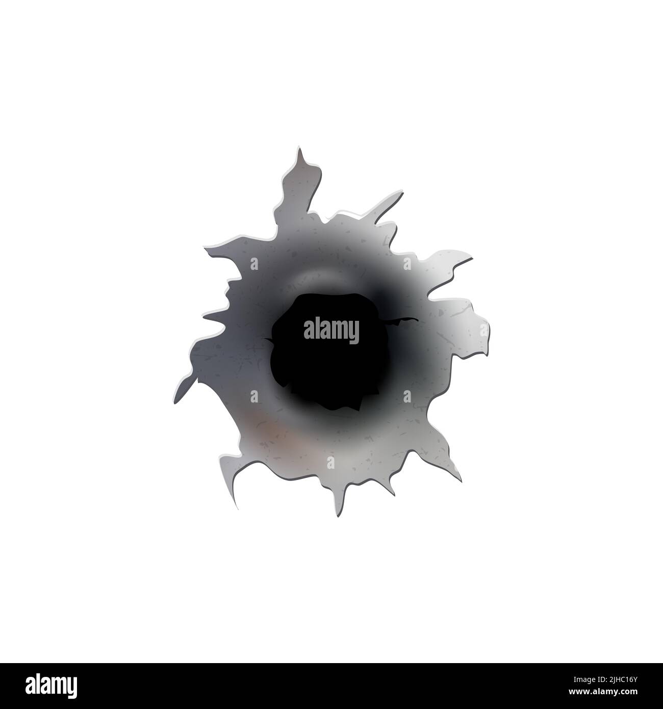 Bullet holes of gun or pistol. Shoot in metal single and double hole ...