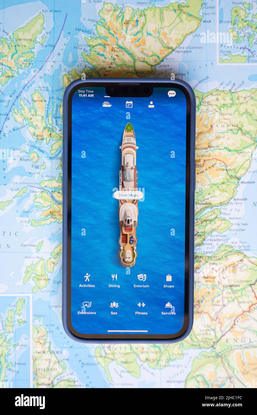 Calgary, Alberta - July 14, 2022: Royal Caribbean Cruise Ship app with ...