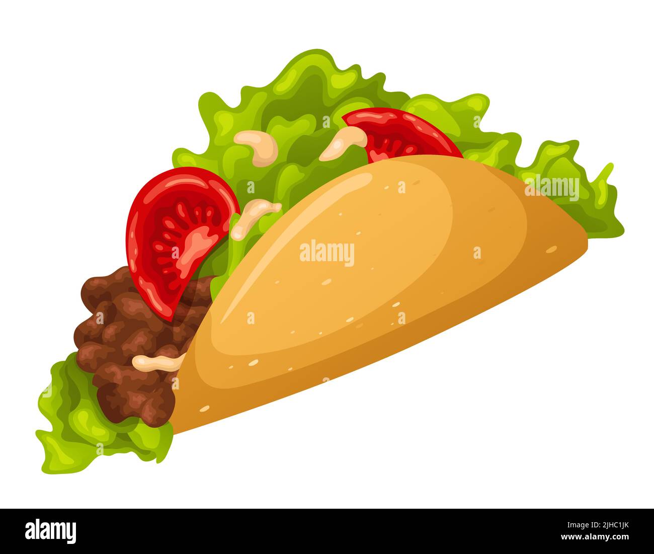 Taco food cartoon illustration icon. Isolated on white background ...