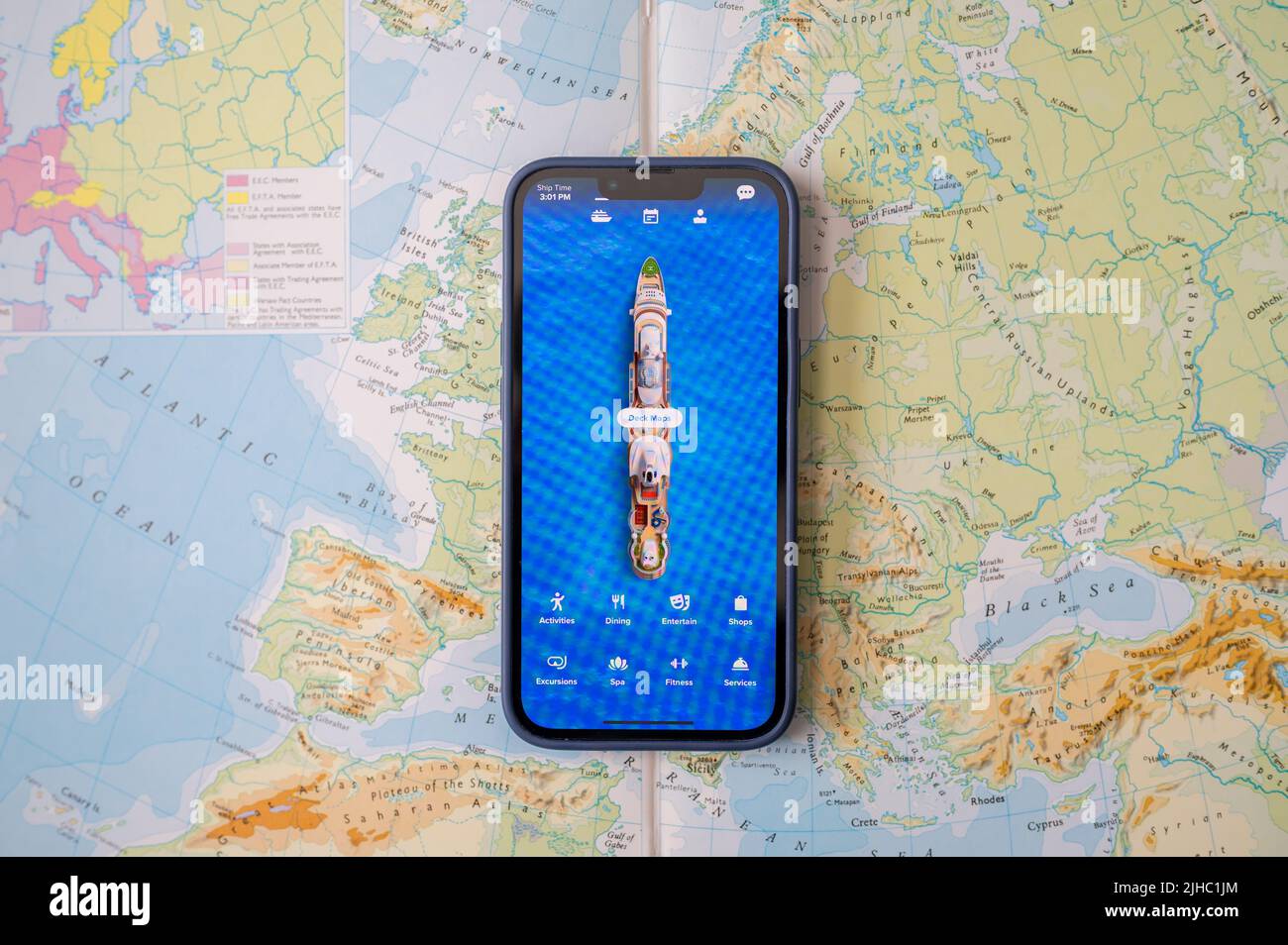 Calgary, Alberta - July 14, 2022: Royal Caribbean Cruise Ship app with ...