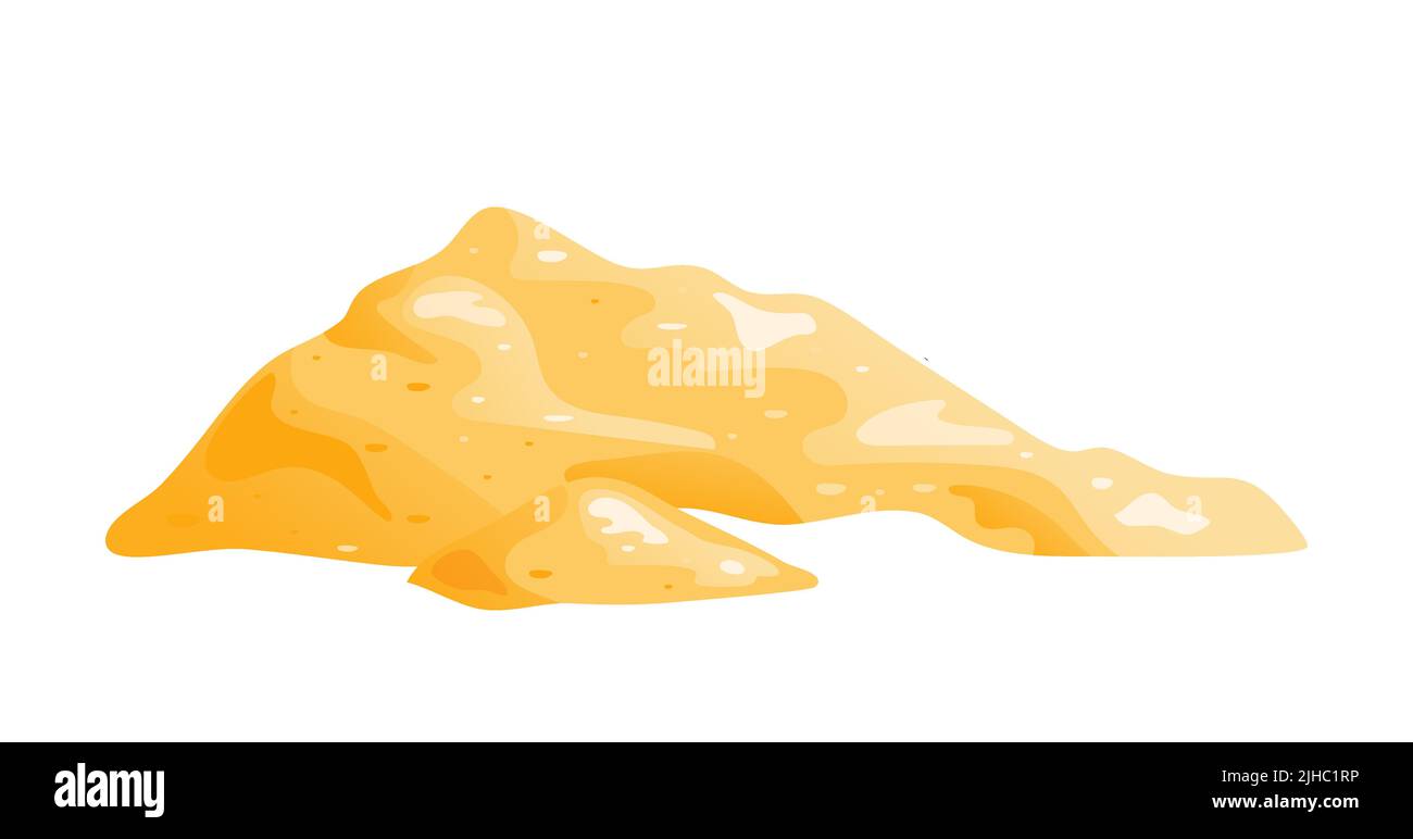Sand pile, heap, sandy dune isolated on white background. Decorative ...