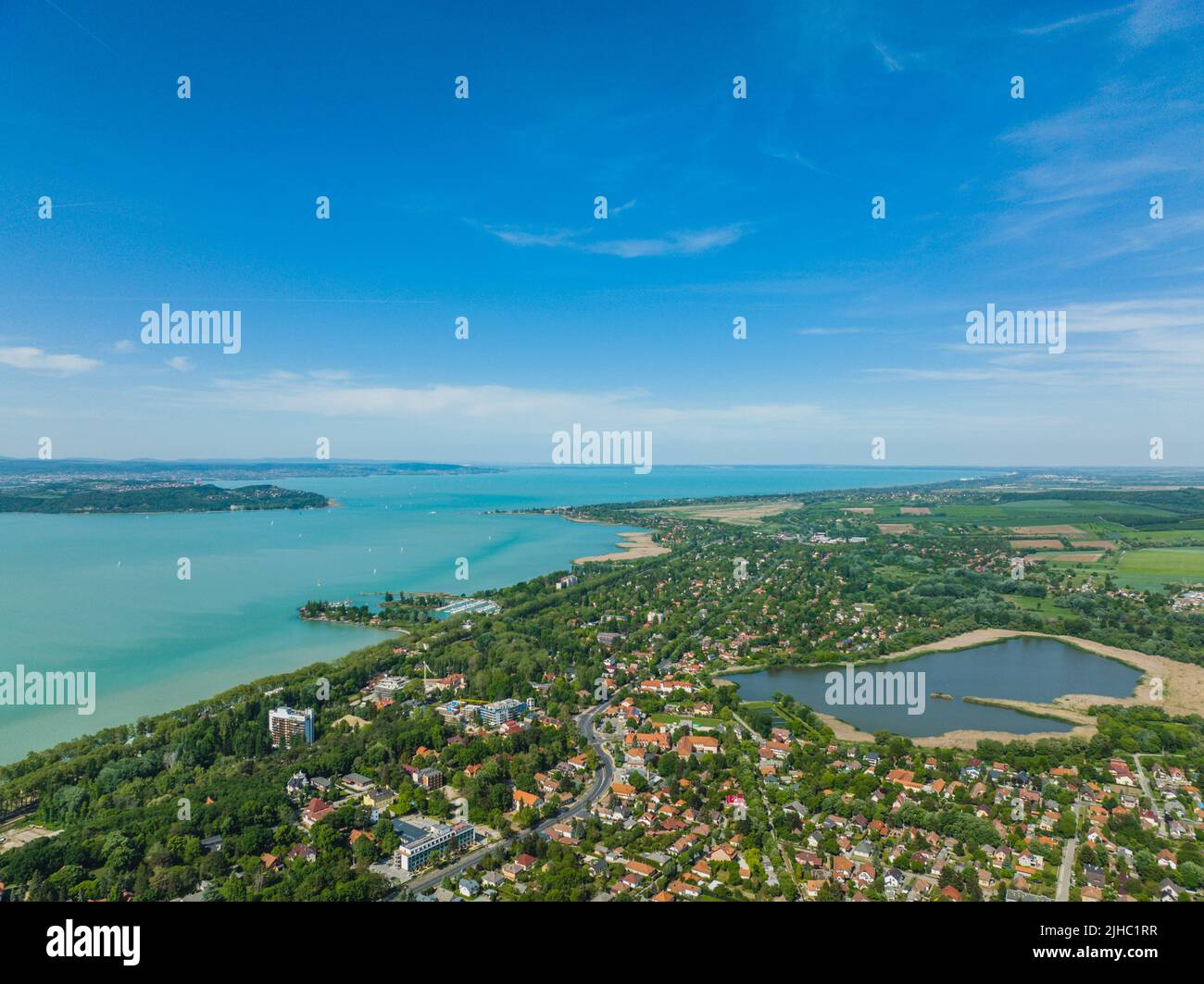 Aerial view of Lake Balaton in Hungary Stock Photo - Alamy