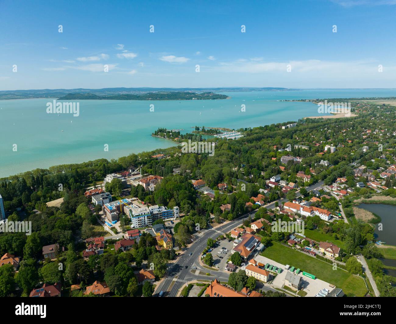 Aerial view of Lake Balaton in Hungary Stock Photo - Alamy