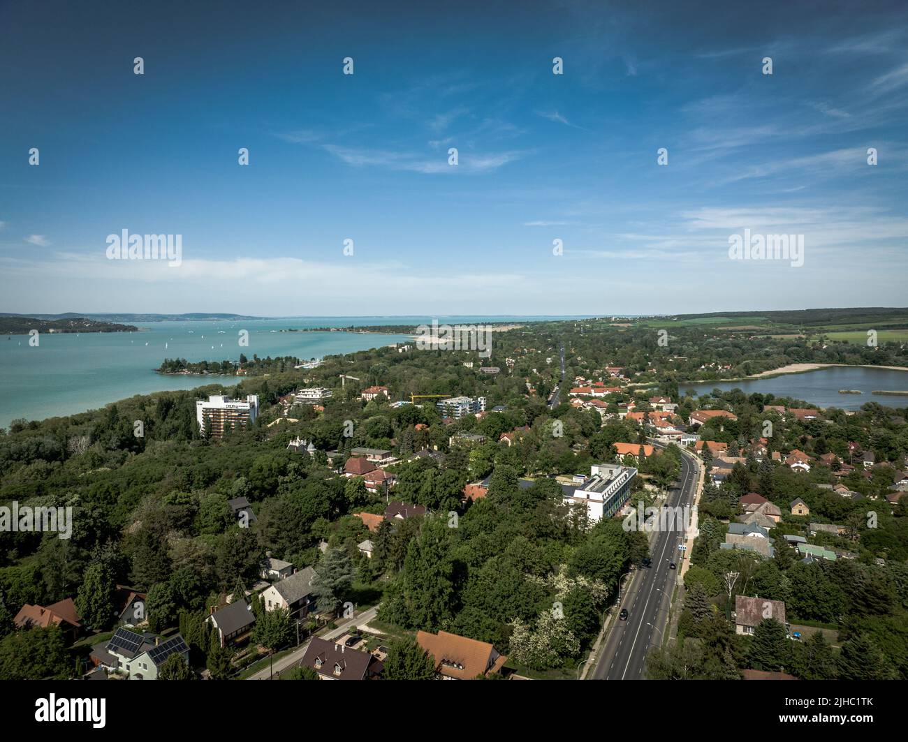 Aerial view of Lake Balaton in Hungary Stock Photo - Alamy