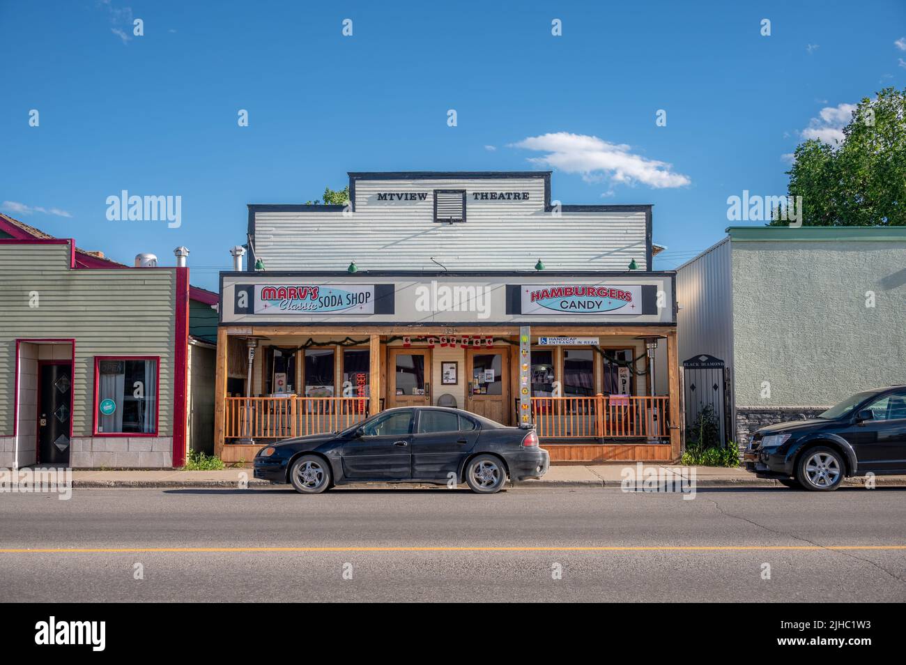 Black Diamond, Alberta - Storefronts in the rural town of Black Diamond ...