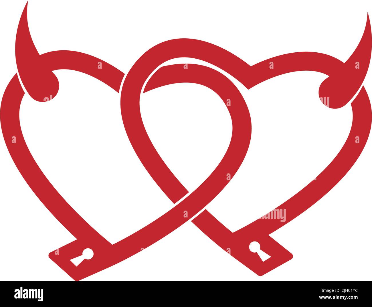Devil heart icon logo design illustration template Stock Vector Image ...