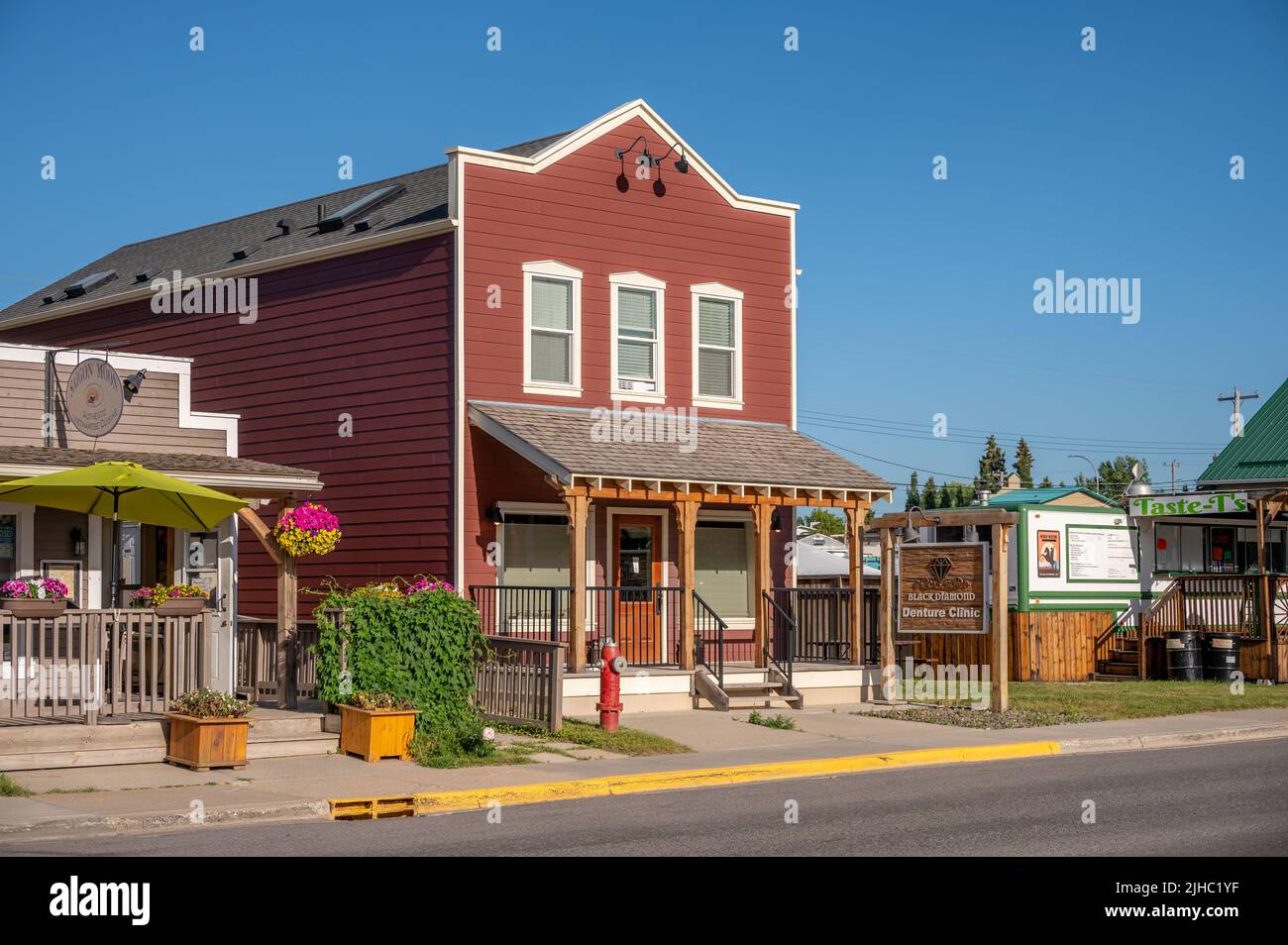 Black Diamond, Alberta - Storefronts in the rural town of Black Diamond ...