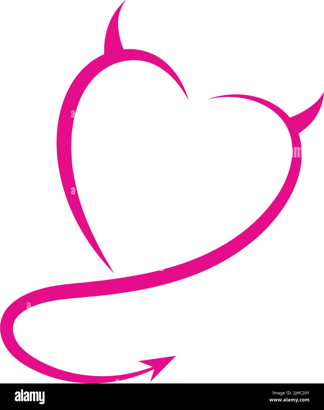 Devil heart icon logo design illustration template Stock Vector Image ...
