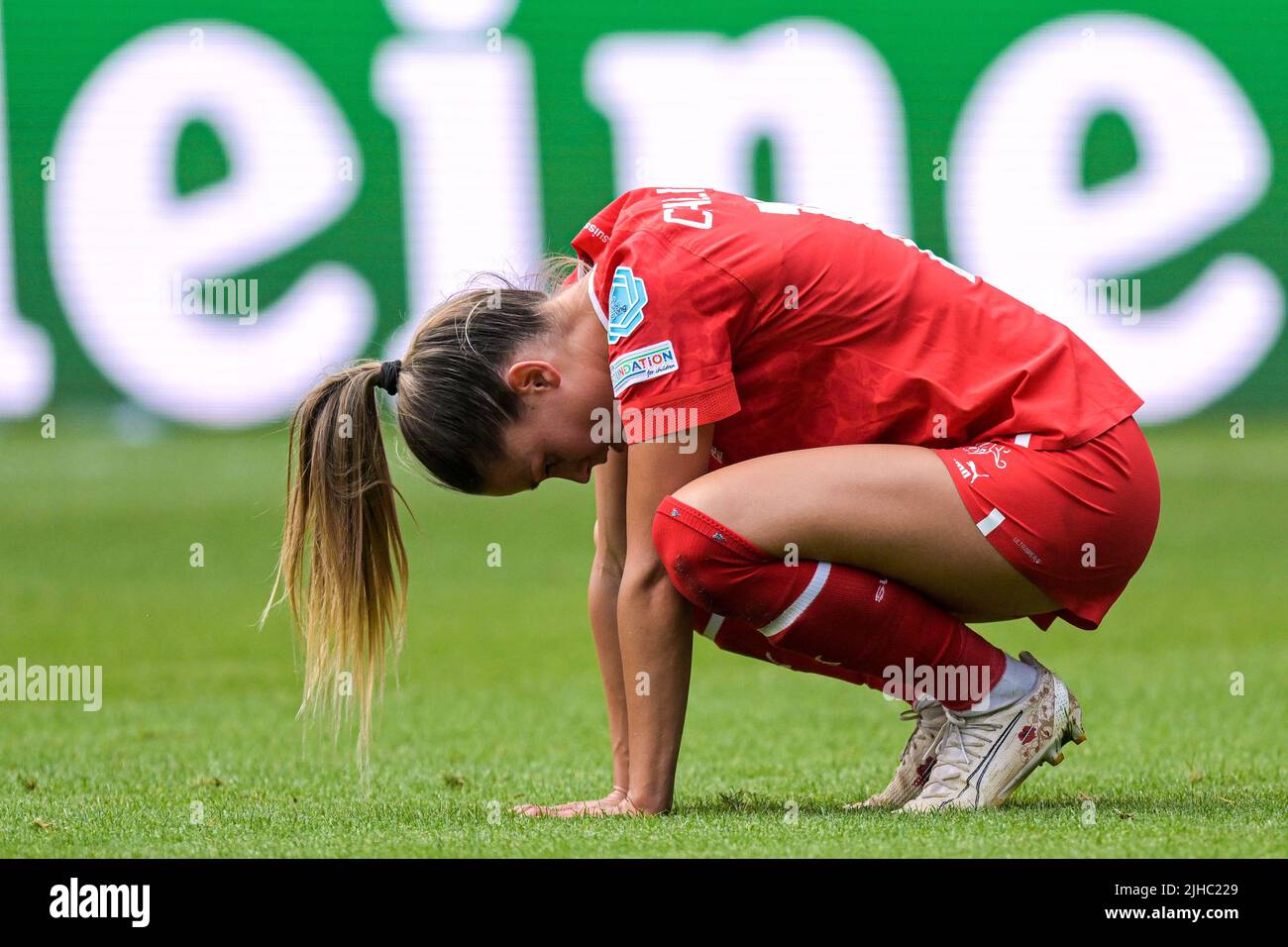 SHEFFIELD - Ana Maria Crnogorcevic of Switzerland women is disappointed ...