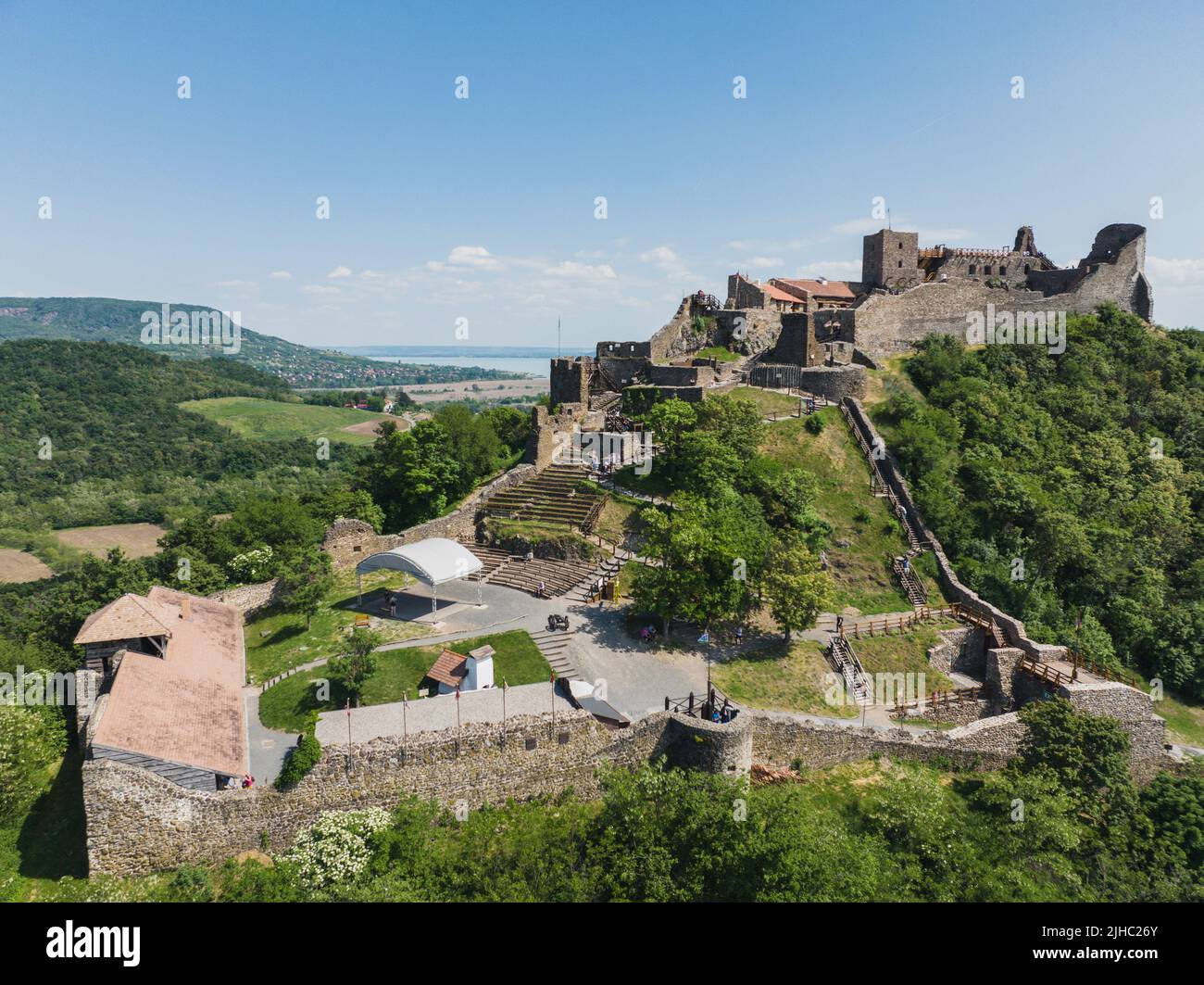 Aerial view of Szigliget castle in Hungary Stock Photo - Alamy