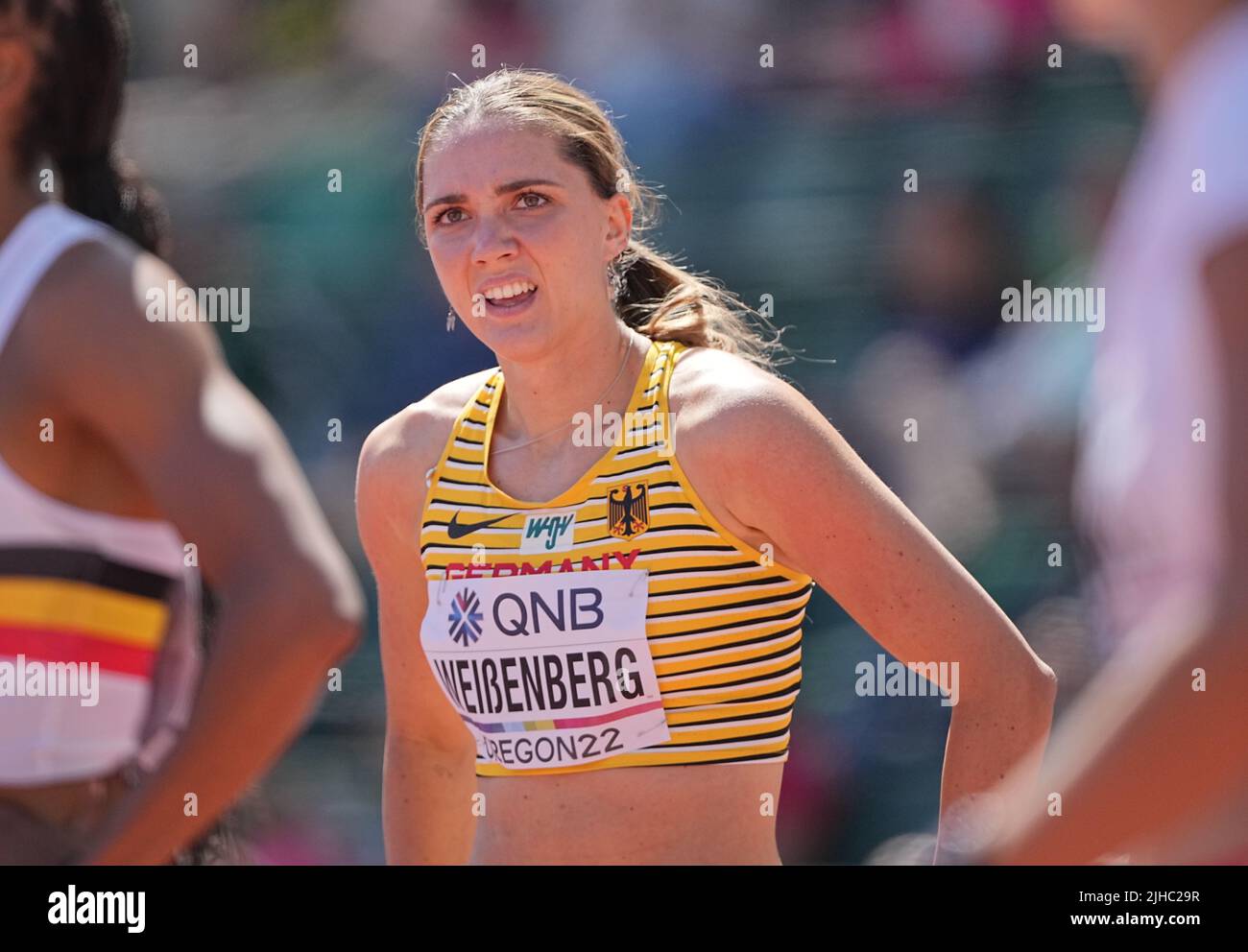 Eugene, USA. 17th July, 2022. Athletics: World Championships, 100m hurdles, Sophie Weißenberg ...