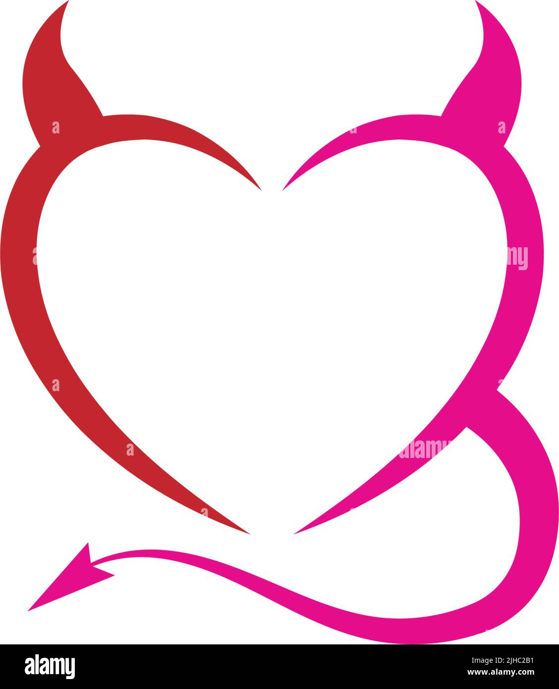 Devil heart icon logo design illustration template Stock Vector Image ...