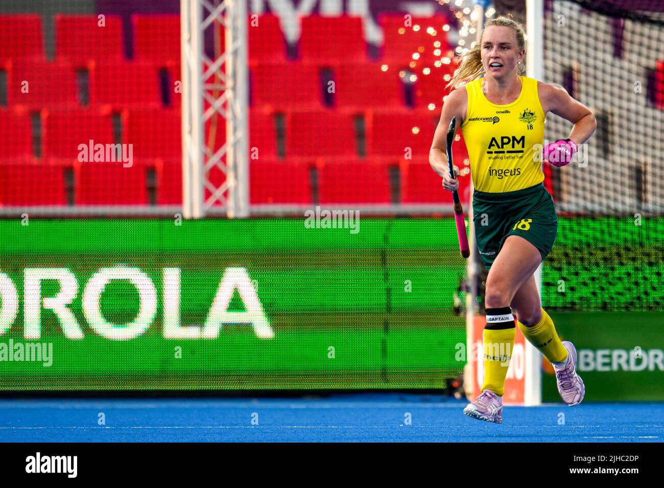 TERRASSA, SPAIN - JULY 17: Jane Claxton of Australia celebrating goal ...