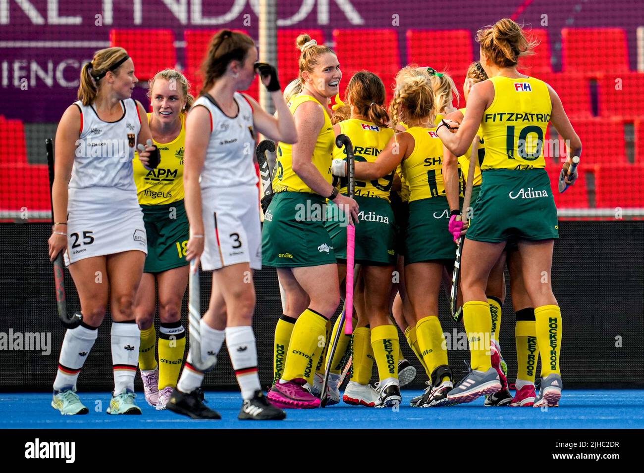 TERRASSA, SPAIN - JULY 17: Team Australia celebrating goal, Jane ...