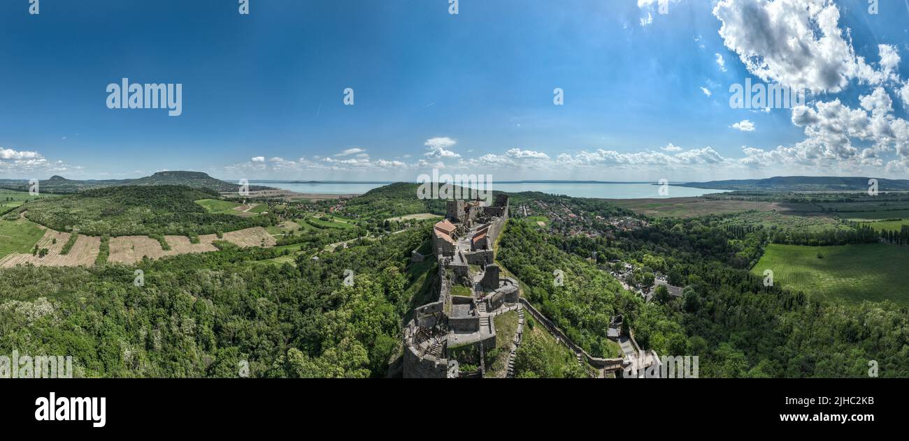 Aerial view of Szigliget castle in Hungary Stock Photo - Alamy