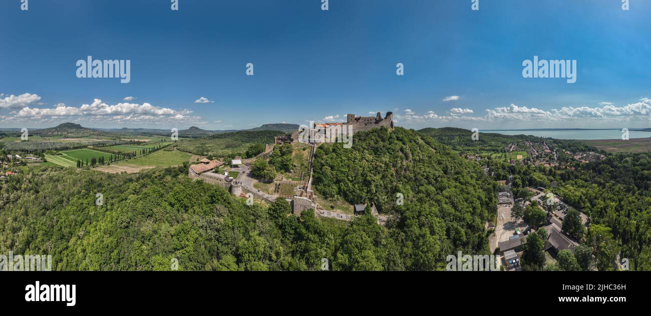 Aerial view of Szigliget castle in Hungary Stock Photo - Alamy
