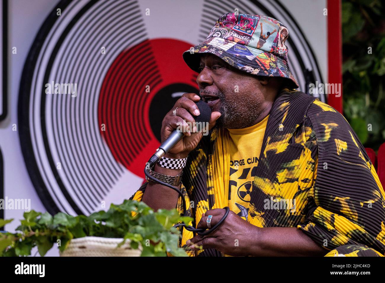 George Clinton conducts an interview at the DoorDash sponsored ...