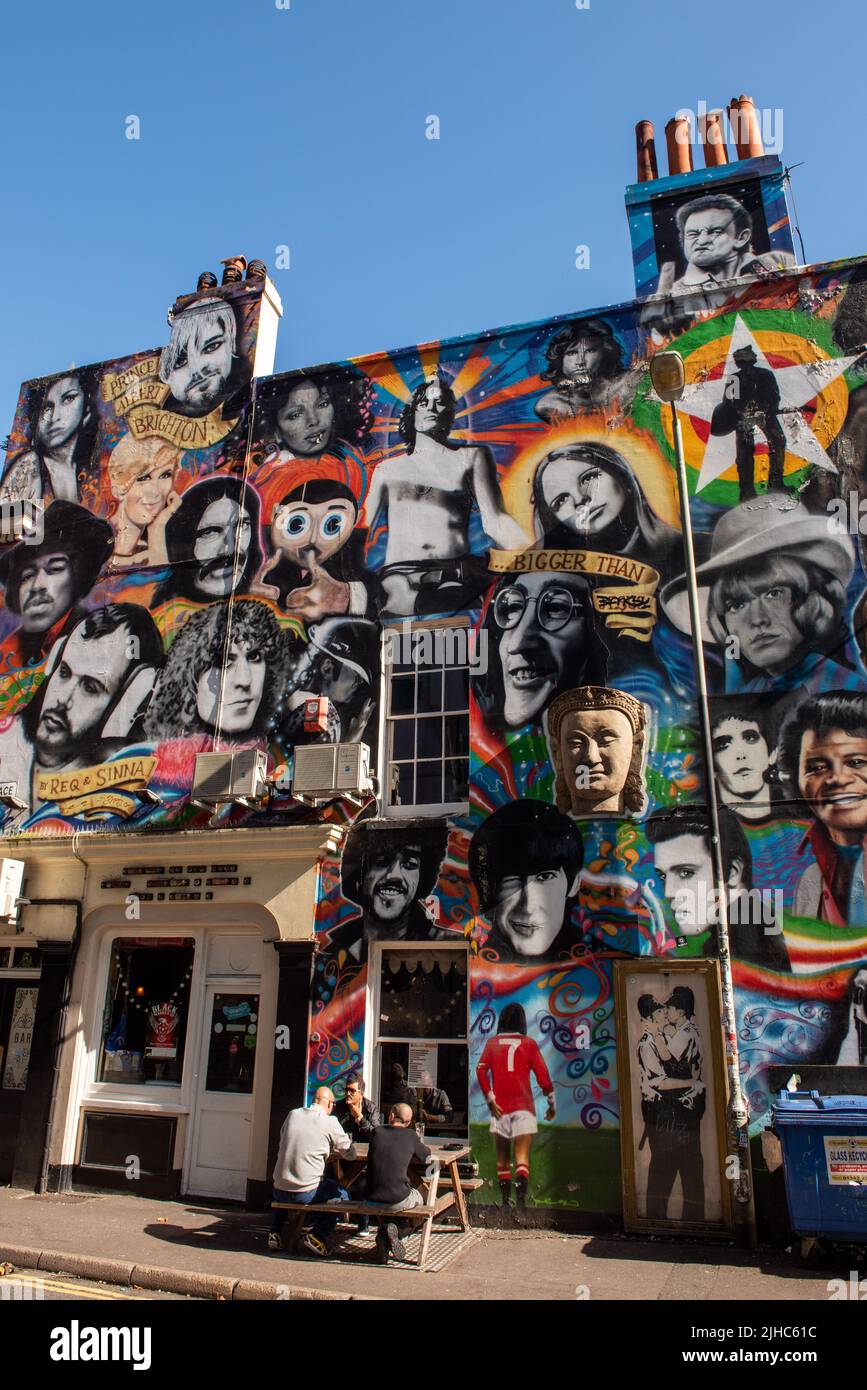 Prince Albert Pub, Brighton. The west-facing side of the pub is covered ...