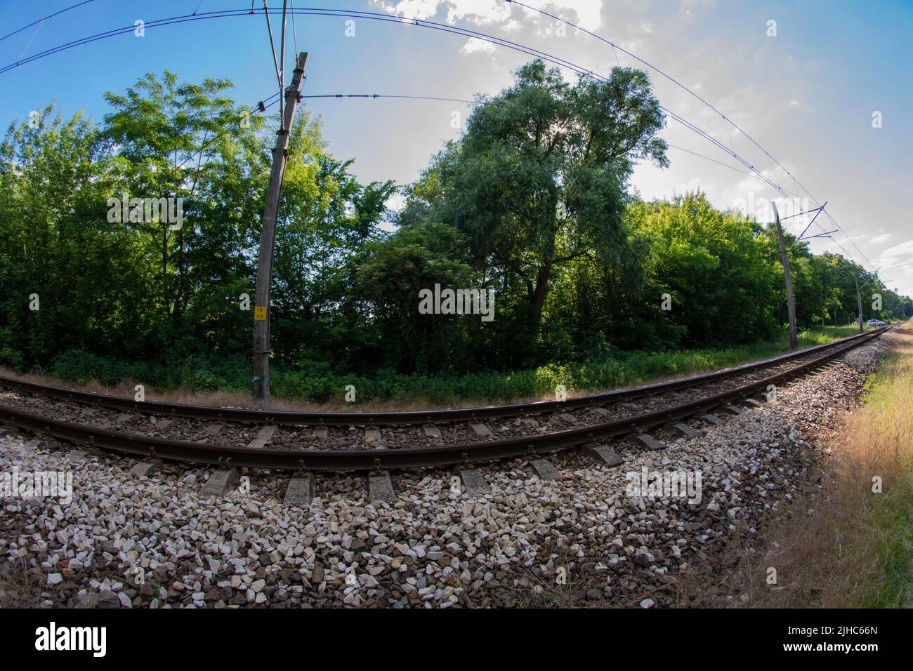 Train tracks on gravel road hi-res stock photography and images - Alamy