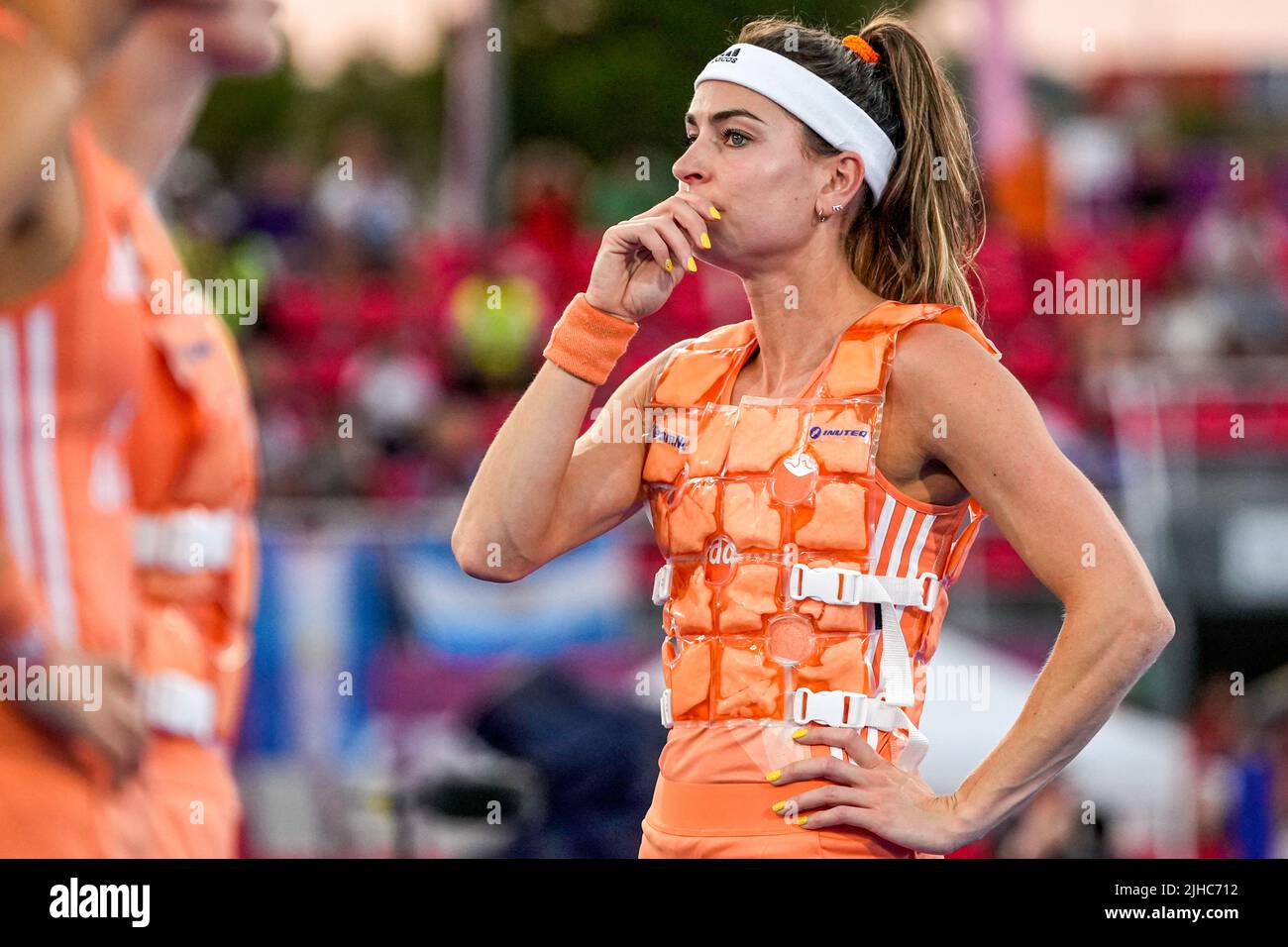 TERRASSA, SPAIN - JULY 17: Eva de Goede of Netherlands prior to the FIH ...