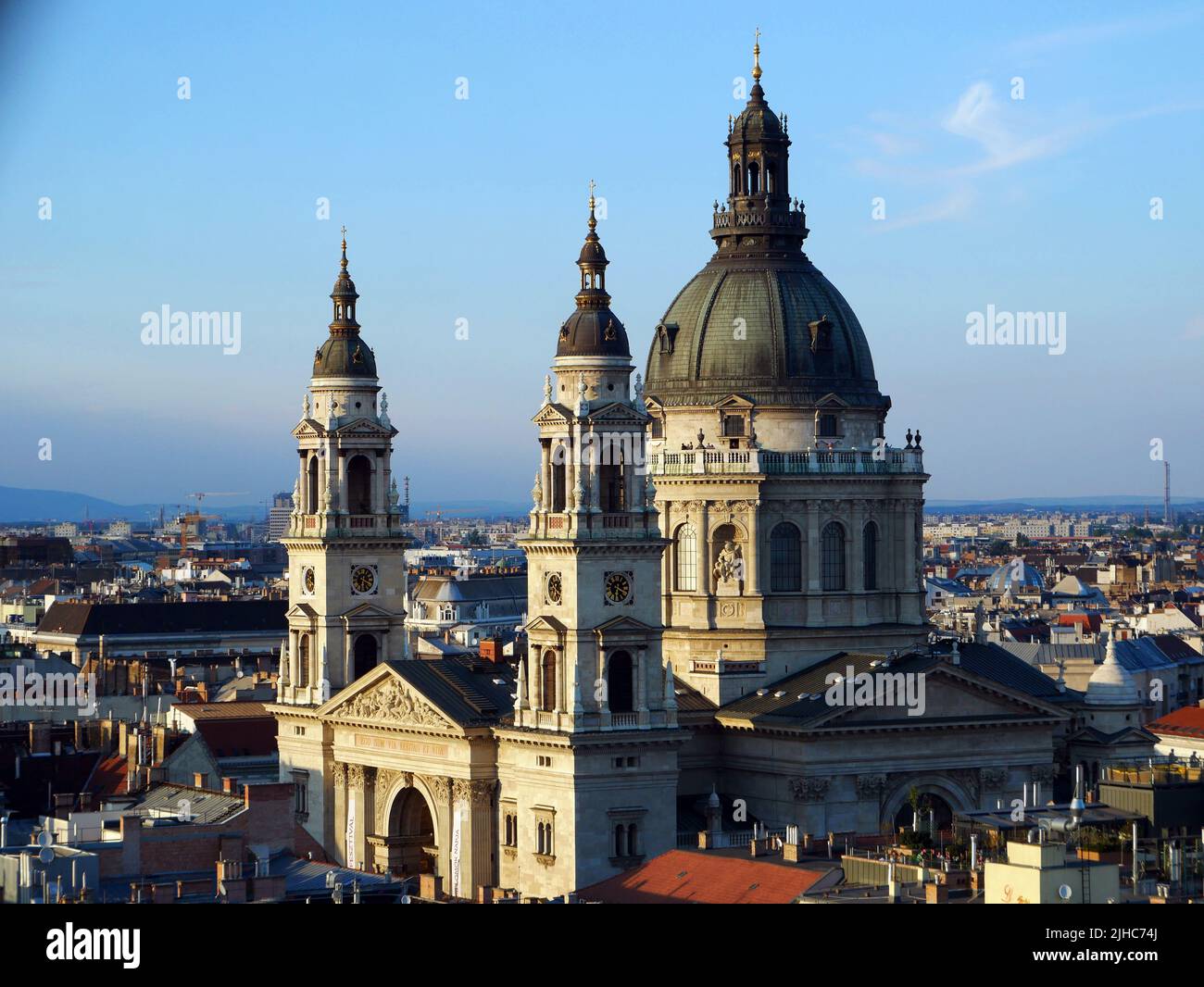 Aerial view of St. Stephen's Basilica Szent István Bazilika in Budapest ...