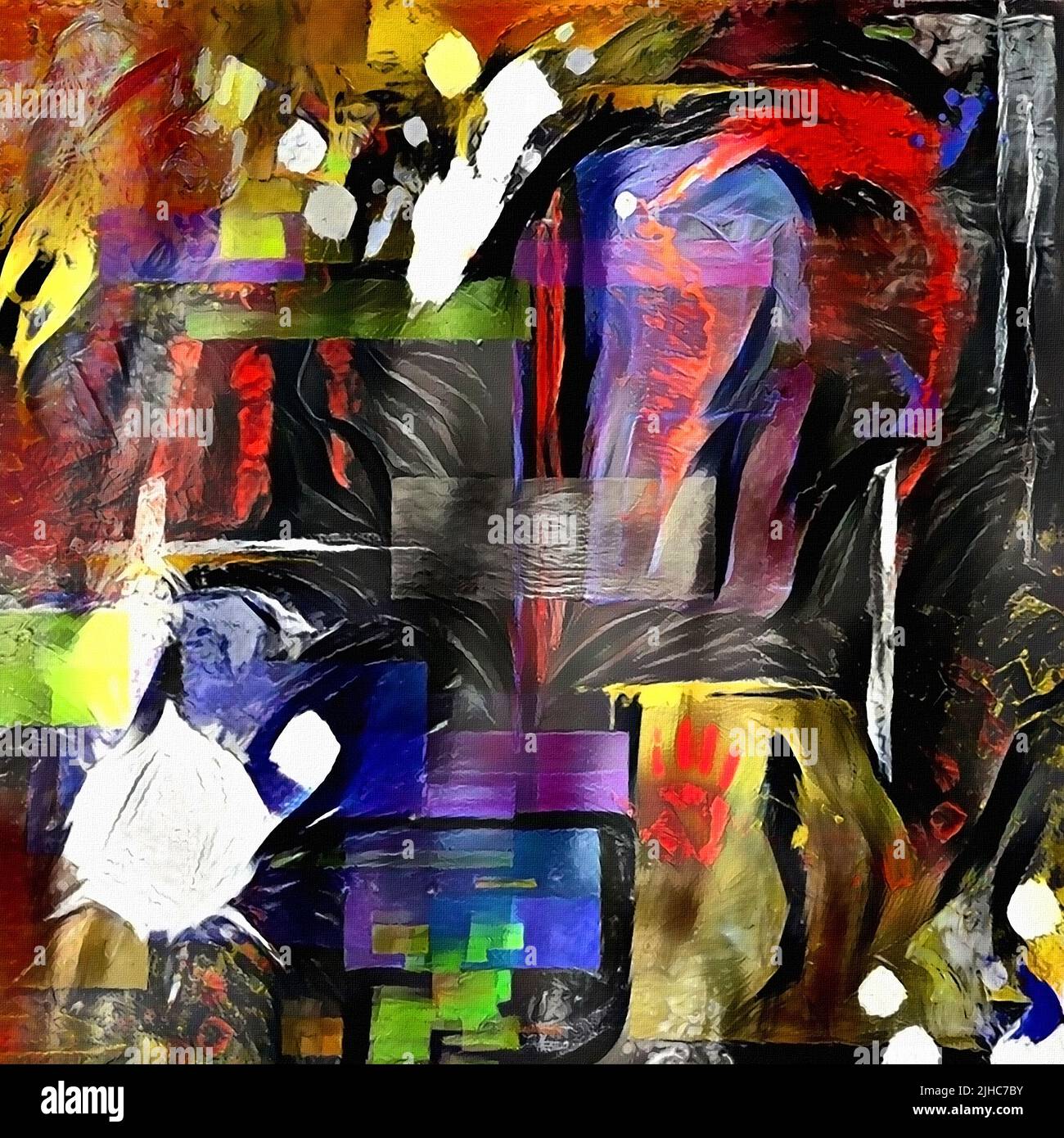Colorful abstract painting. Modern digital art. 3D rendering Stock ...