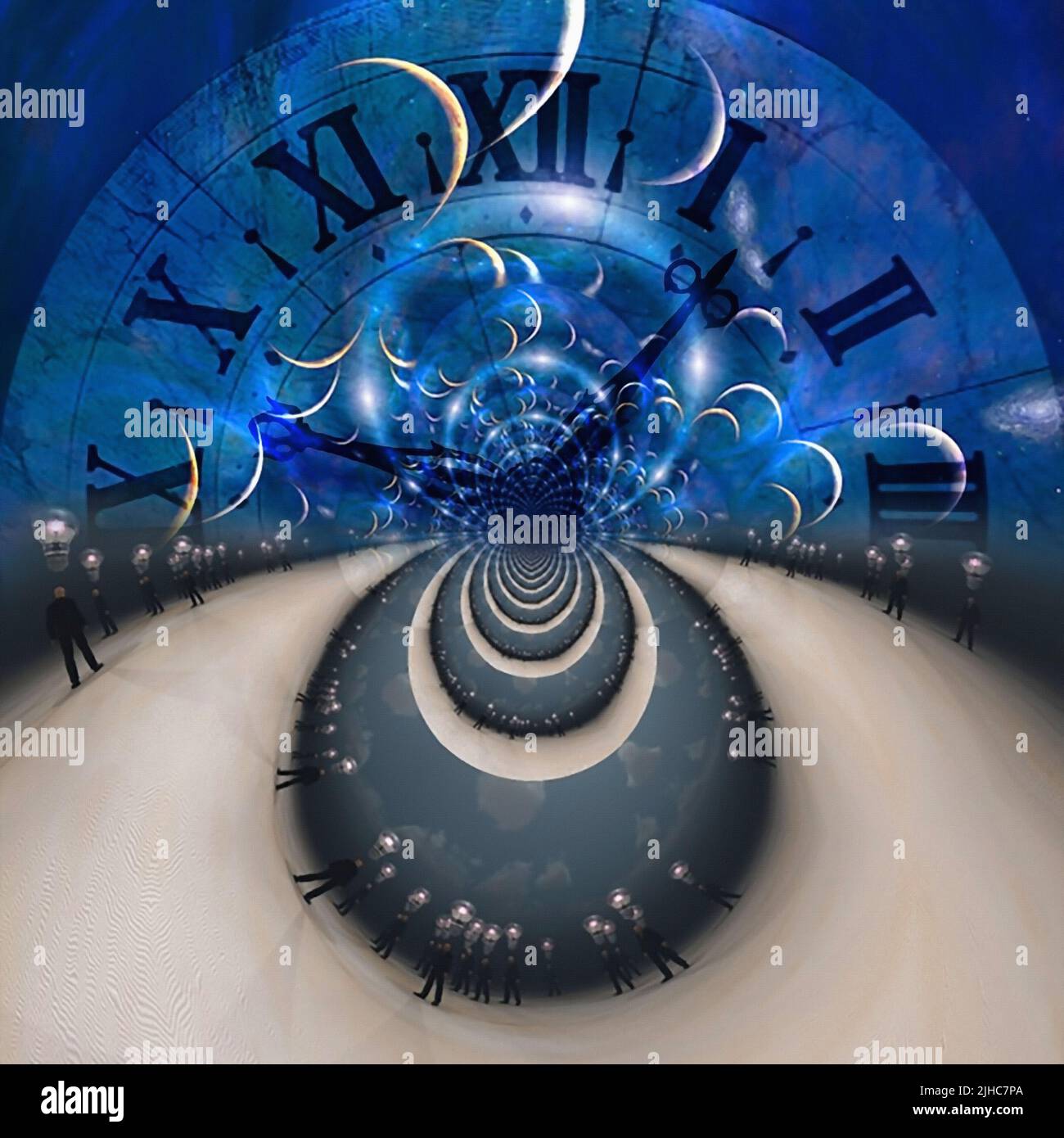 Thoughts of time. Surreal art. 3D rendering Stock Photo - Alamy
