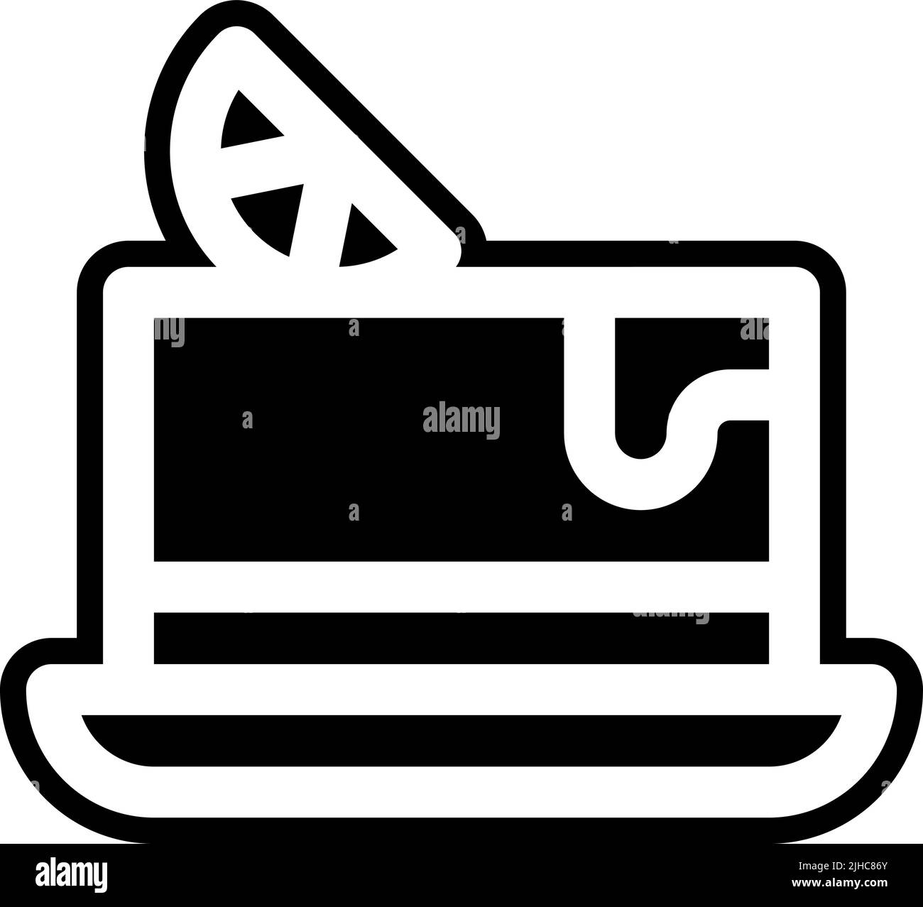 Cream cheesecake icon outline Stock Vector Images - Alamy