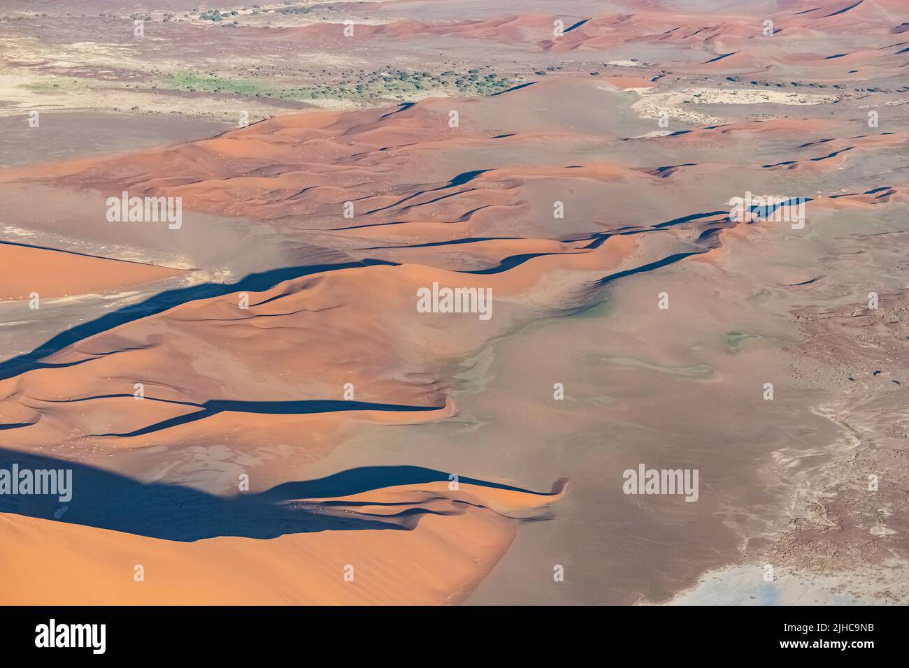 Namibia, aerial view of the Namib desert, wild landscape, panorama in rain season Stock Photo ...