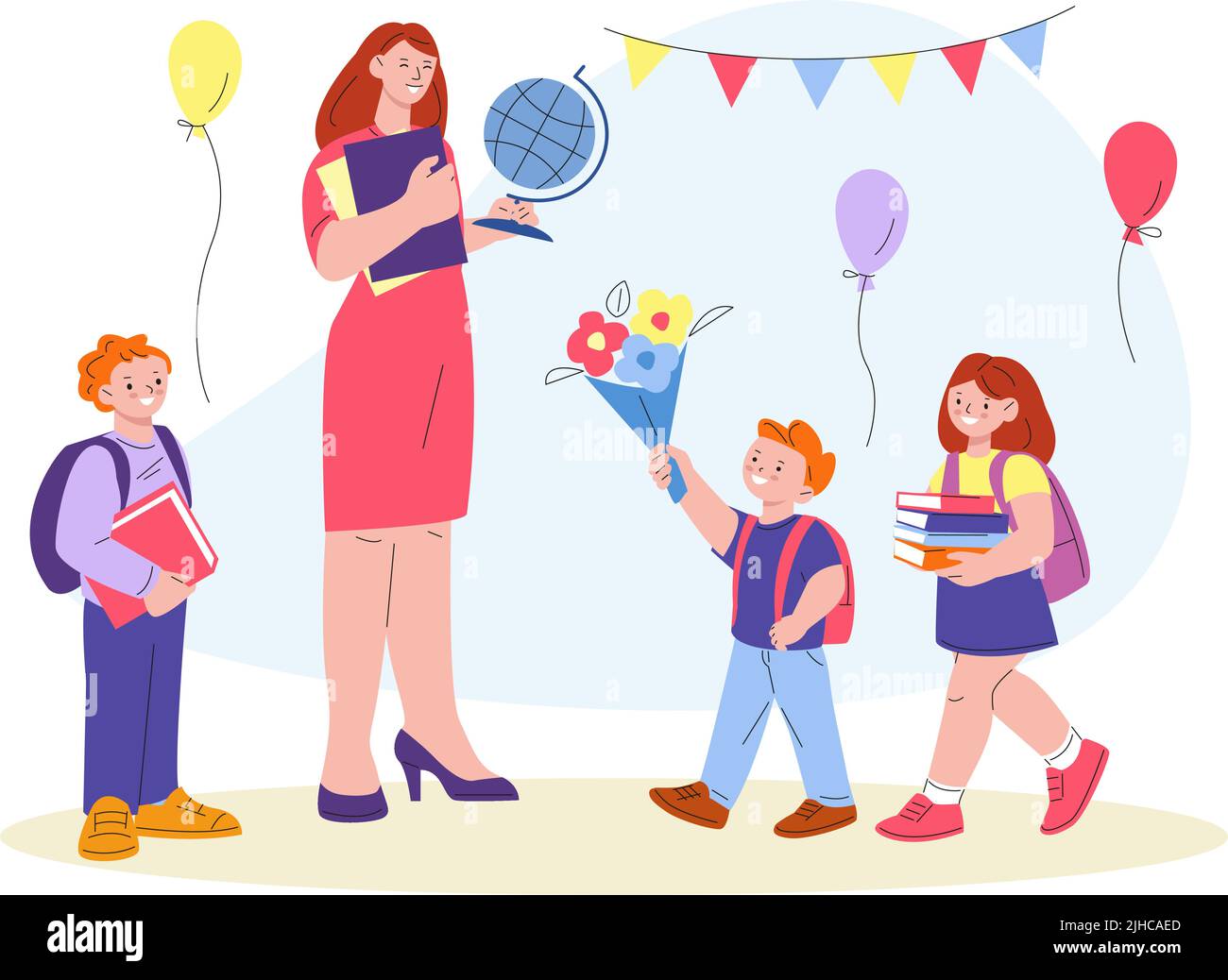 Boy teacher greeting Stock Vector Images - Alamy