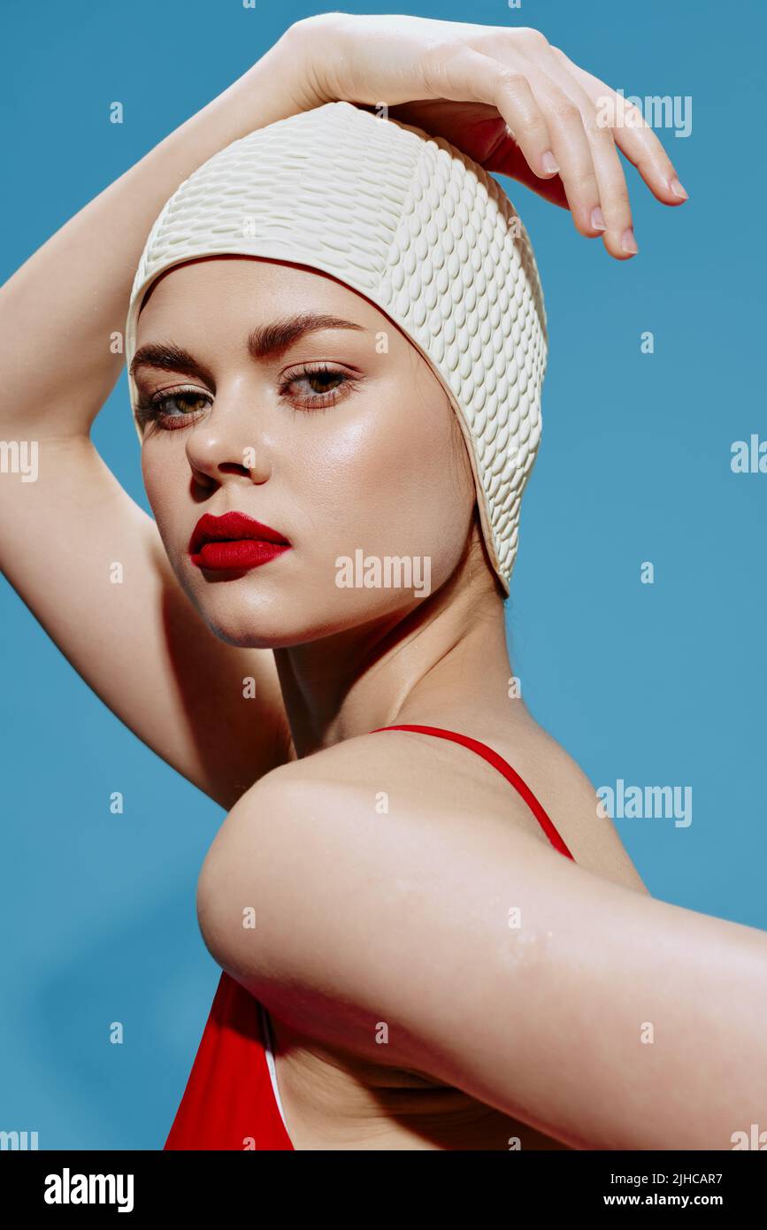 Retro bathing cap hi-res stock photography and images - Alamy