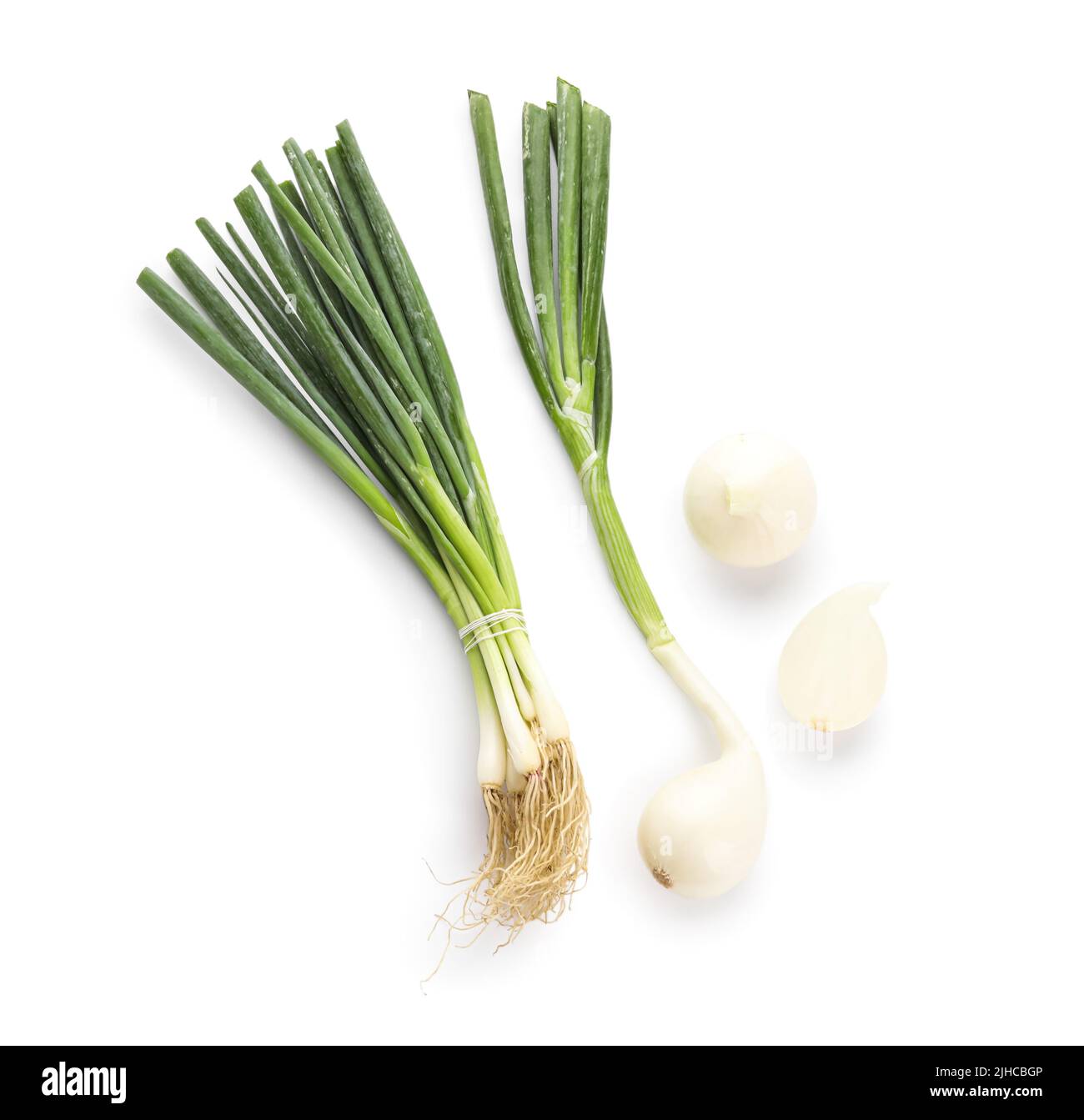 Fresh green onion isolated on white background Stock Photo - Alamy