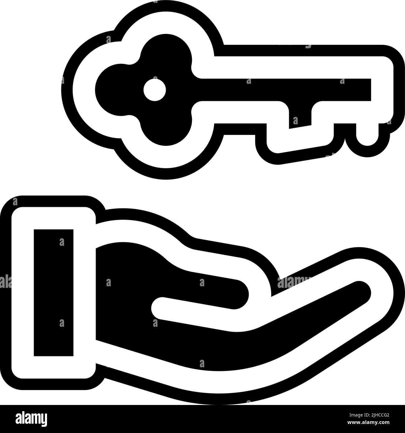 Hand holding key man Black and White Stock Photos & Images - Alamy