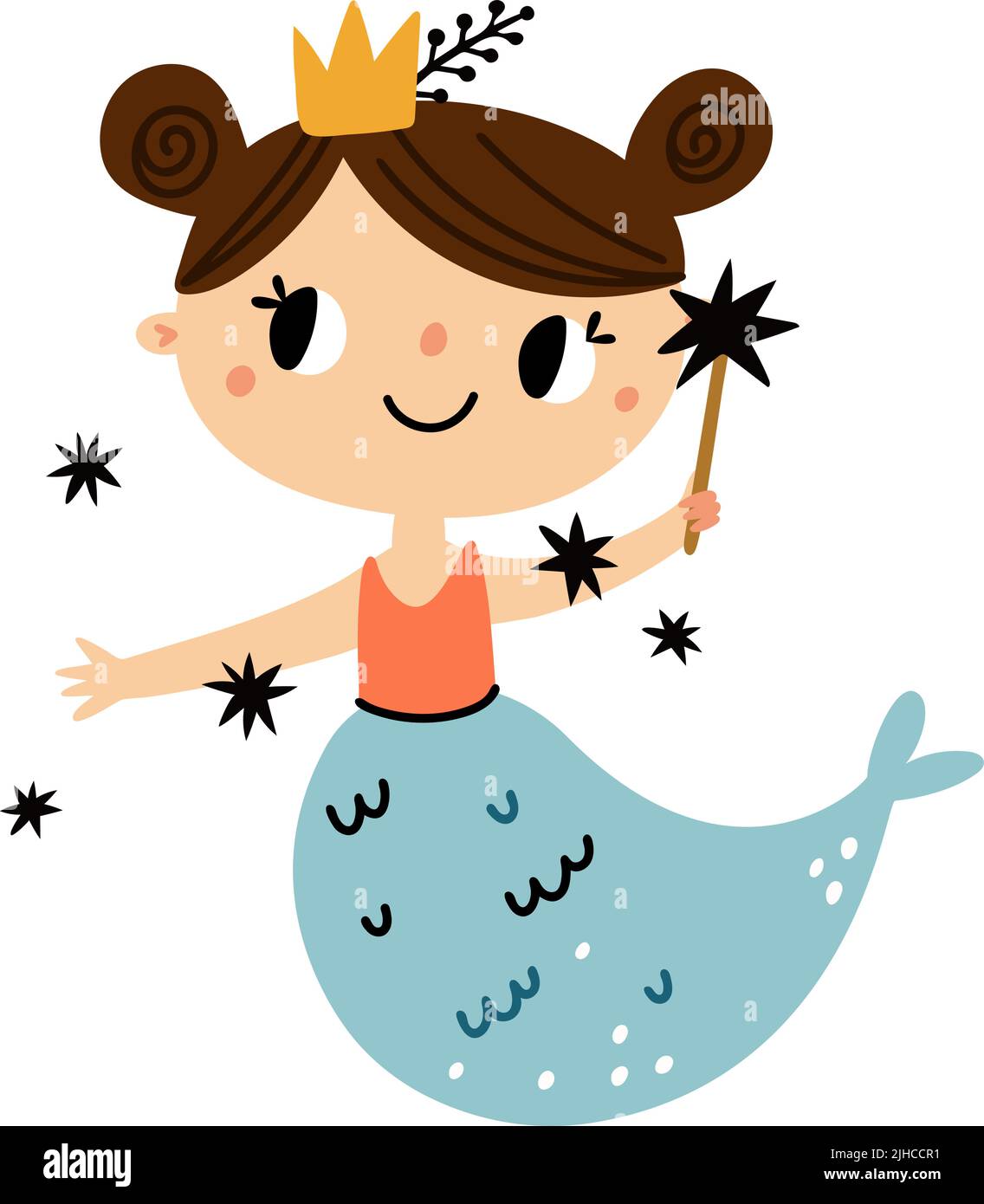 Magic princess mermaid. Fairytale character. Sea creature Stock Vector ...