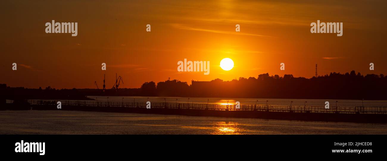 Heavenly sunset panorama. Landscape of the power of heaven and nature ...