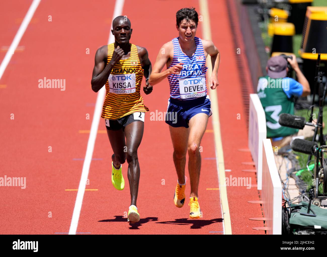 Great Britain's Patrick Dever (right) and Uganda's Stephen Kissa in ...