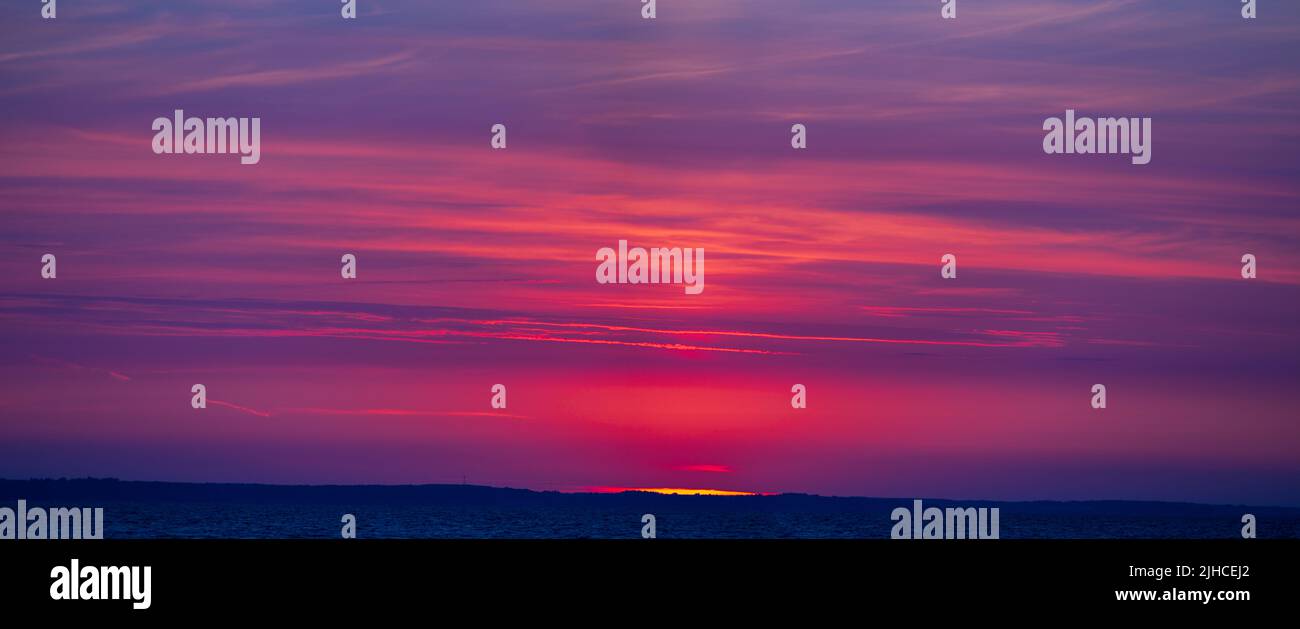 Heavenly sunset panorama. Landscape of the power of heaven and nature ...