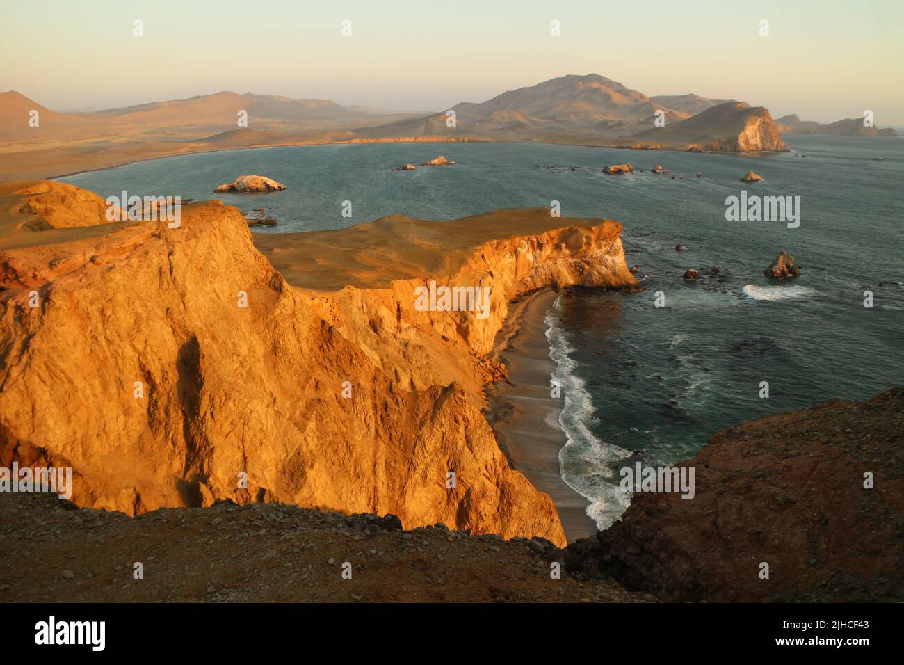 Evening landscapes of Paracas National Reserve Park, Peru Stock Photo ...