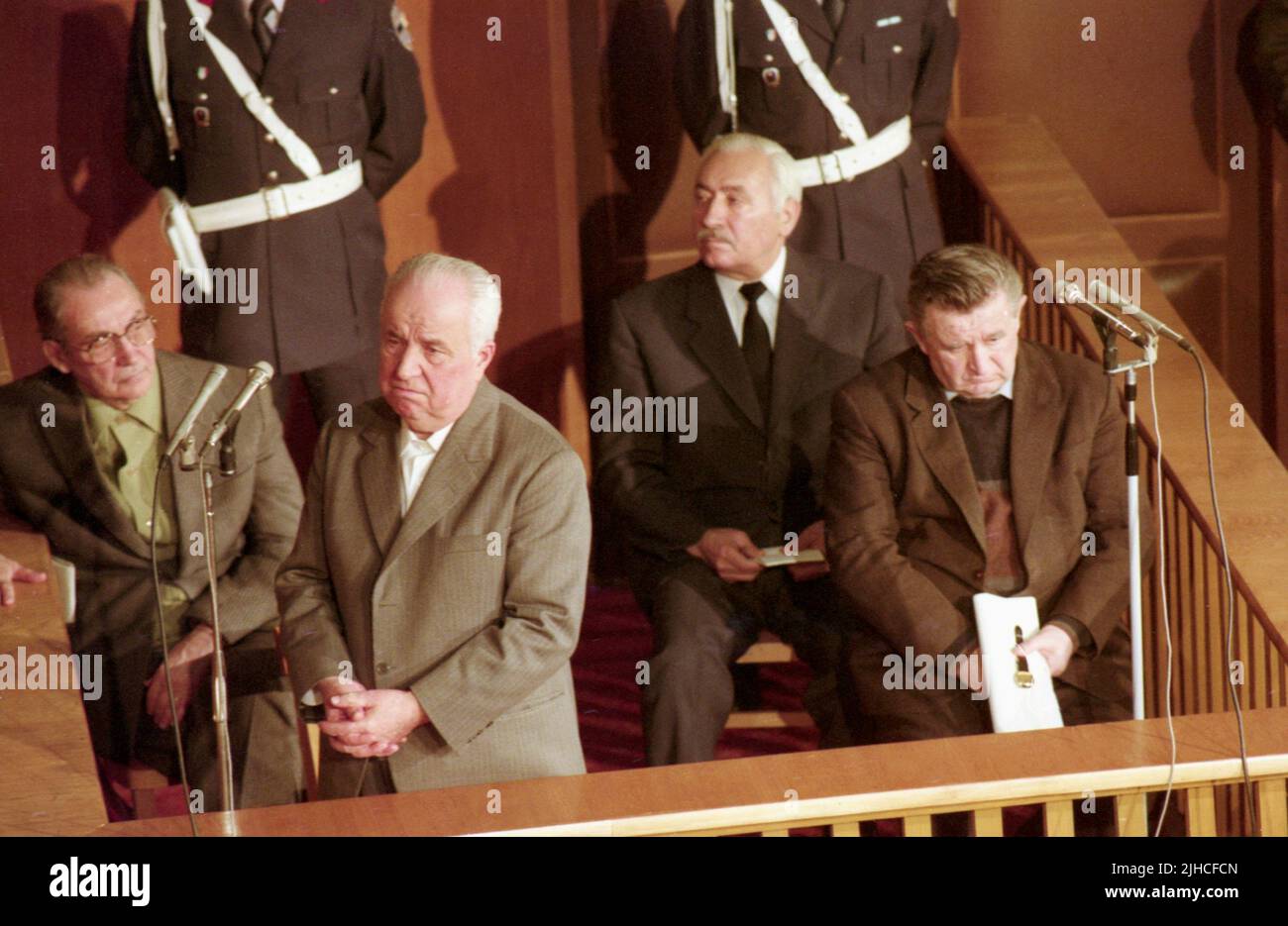 Bucharest, Romania, January 1990. The trial of the four high-ranking ...