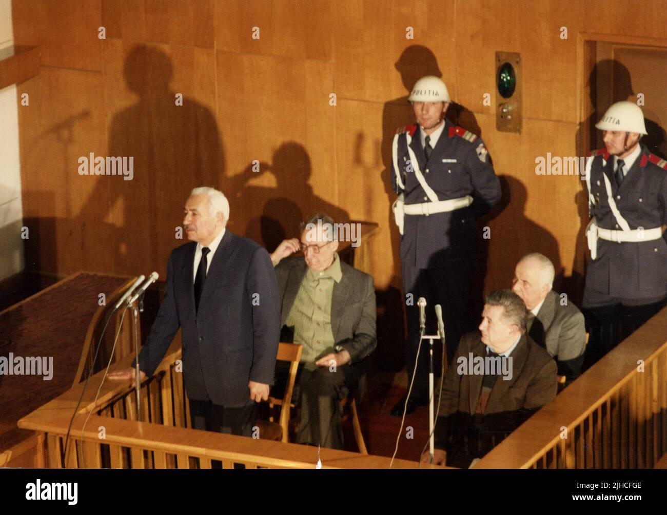 Bucharest, Romania, January 1990. The trial of the four high-ranking ...