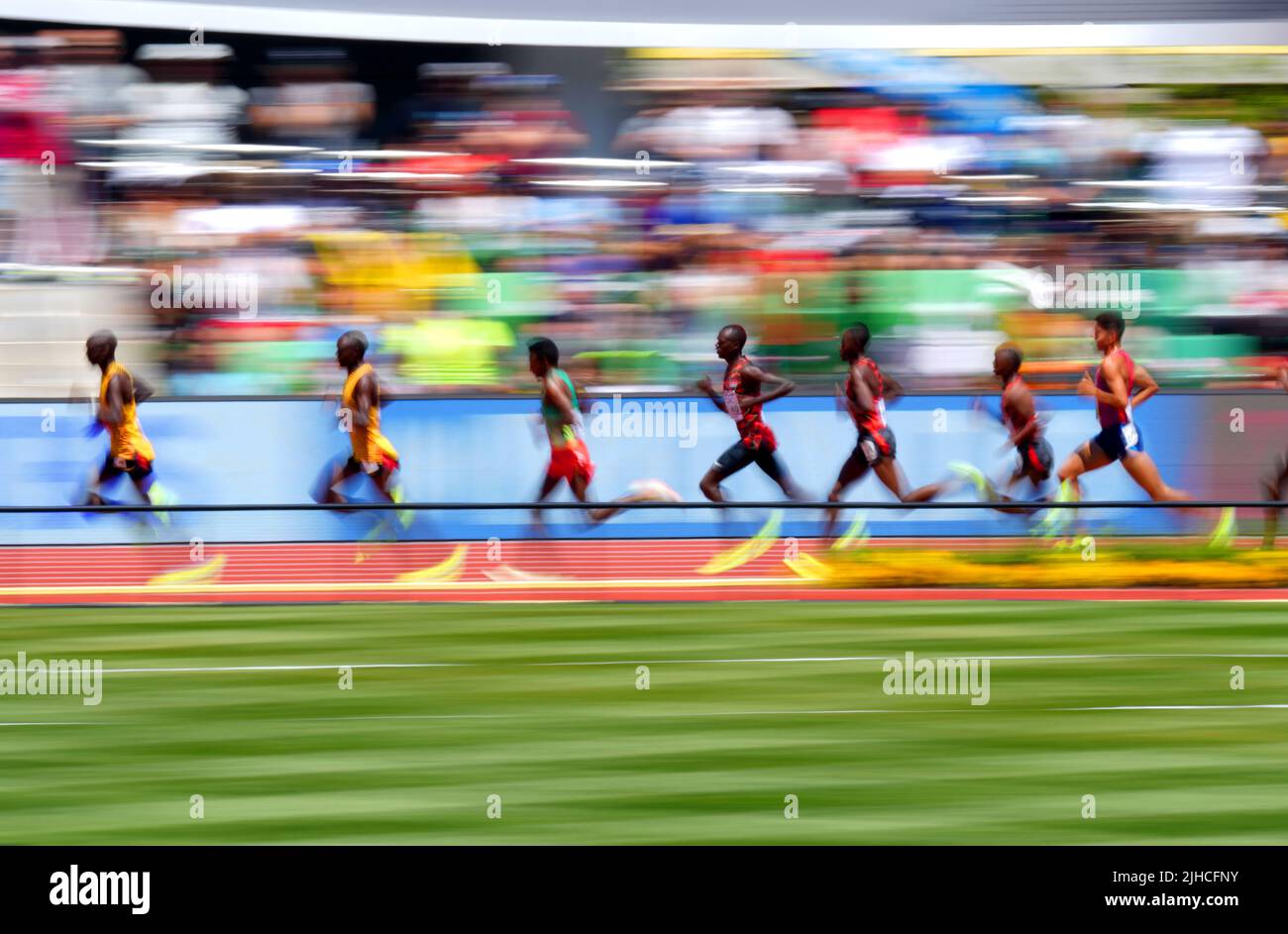 A general view of the athletes in action as they compete in the Men's ...