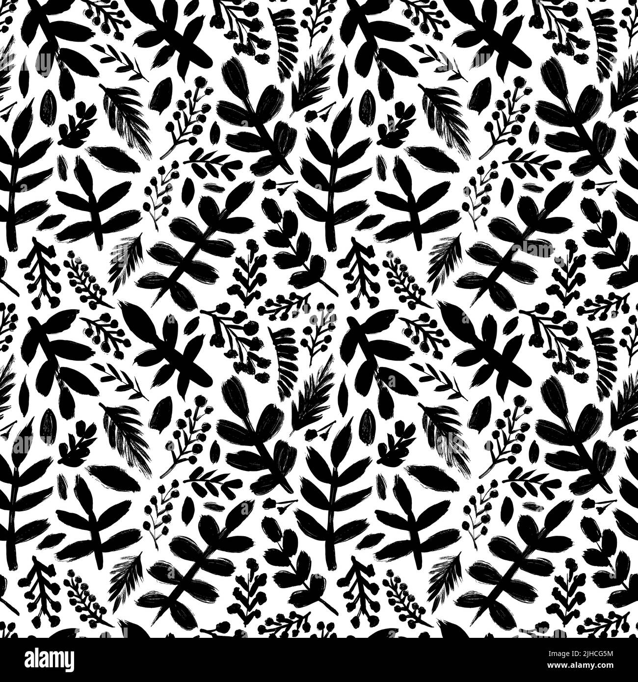 Hand drawn spruce branches vector seamless pattern Stock Vector Image ...