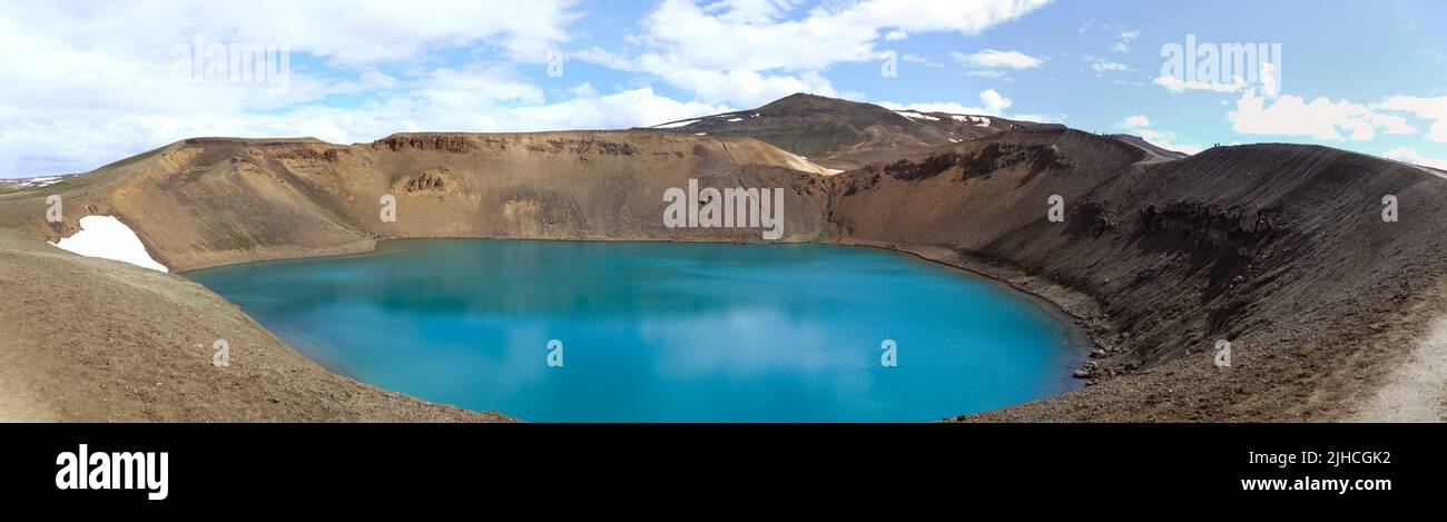 The crystal clear deep blue lake Krafla on Iceland Stock Photo - Alamy