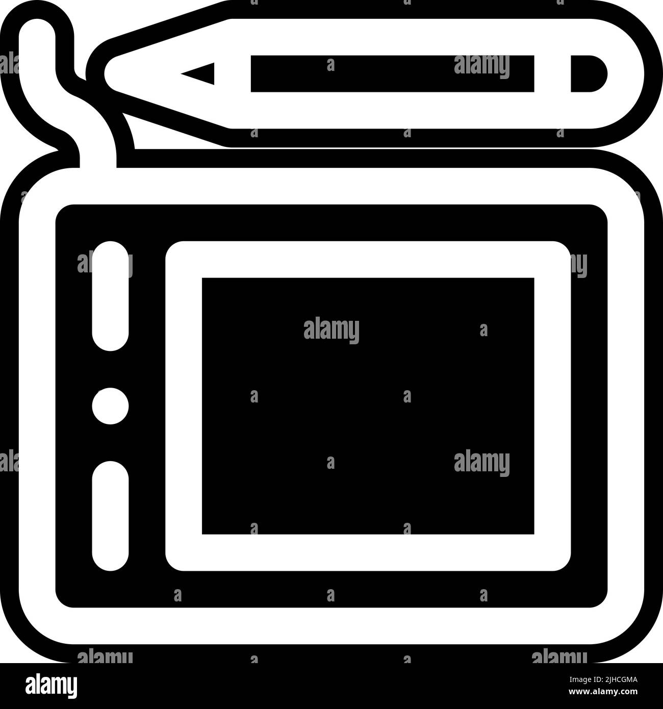 Modern workplace blank tablet Black and White Stock Photos & Images - Alamy