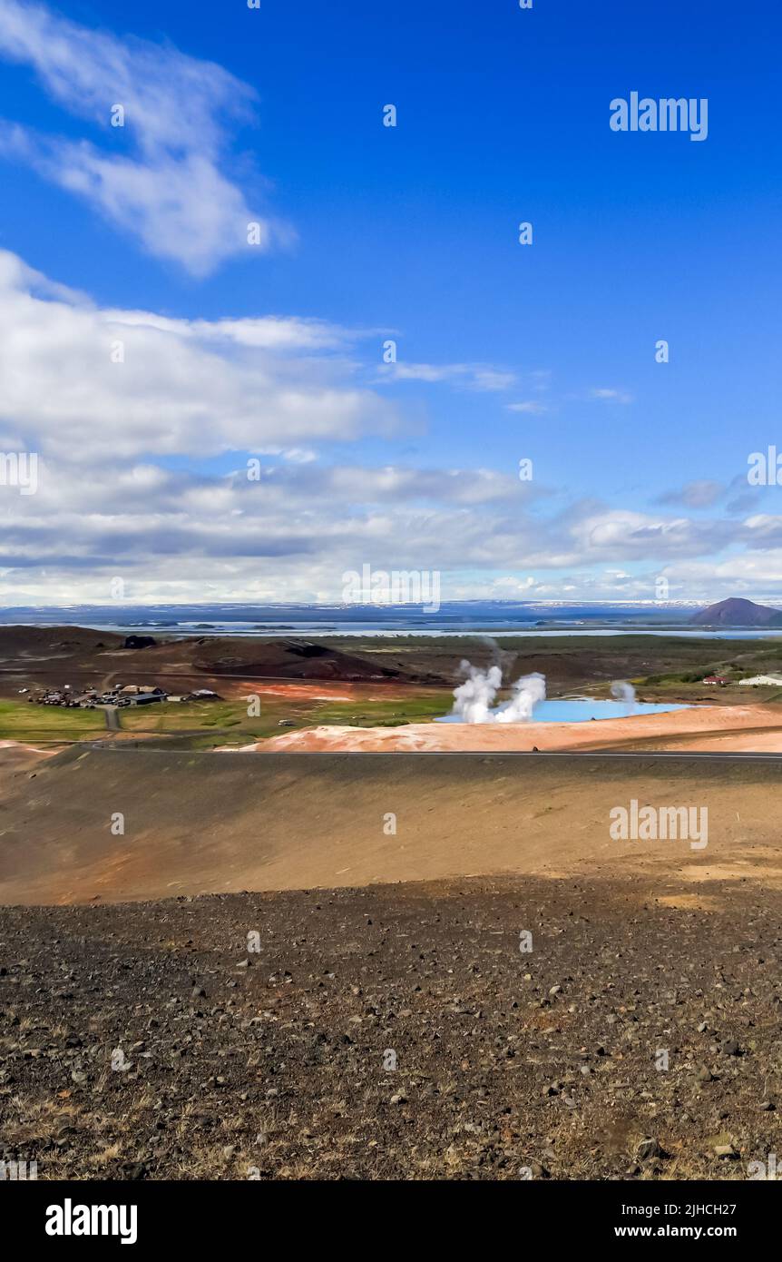 The volcanic landscape around Leirhnjukur volcano in Iceland - sulphur ...