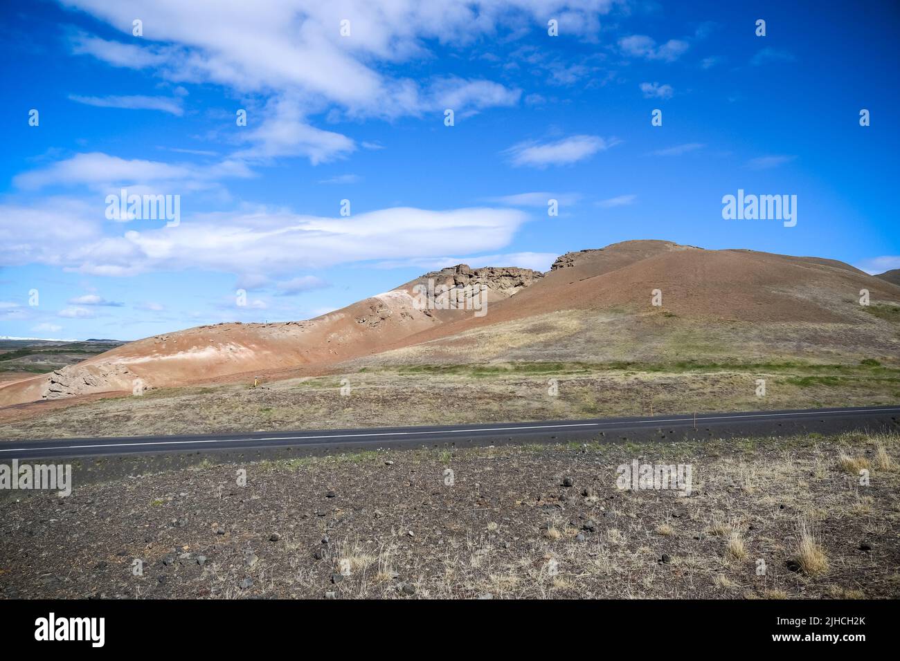 The volcanic landscape around Leirhnjukur volcano in Iceland - sulphur ...